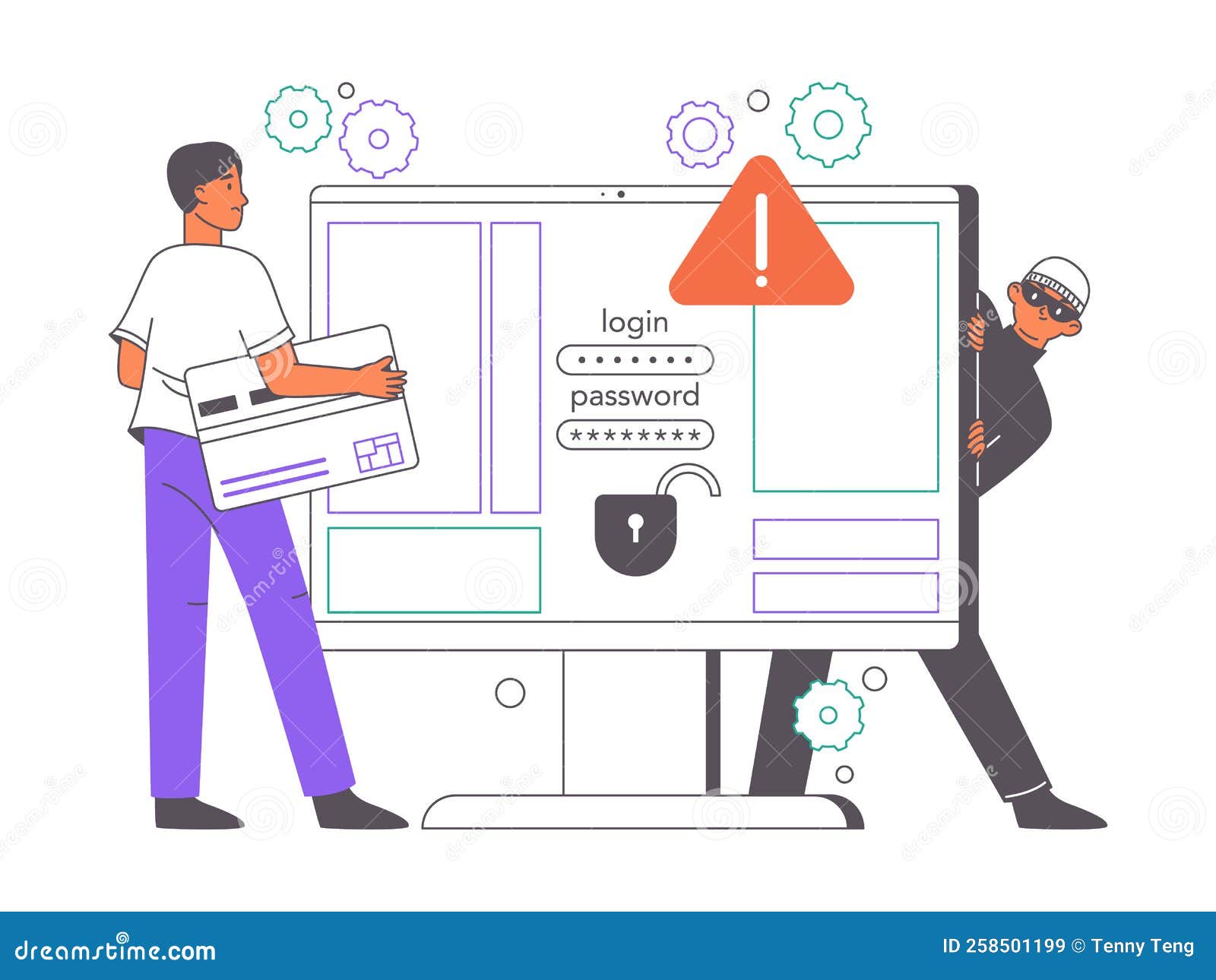 Internet Scam Phishing, Cyber Hacker Attack. Computer Security ...