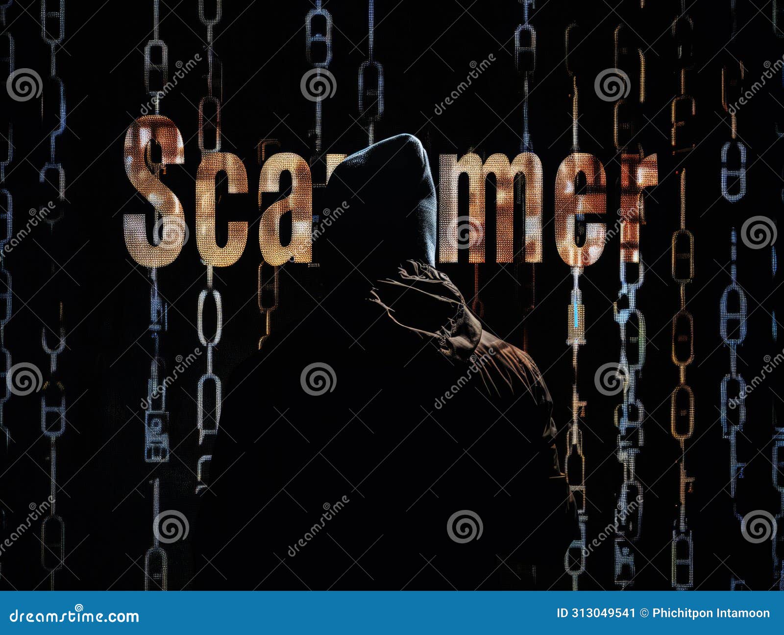 Internet Scammer or Thief. Hacker Attack, Virus Infected Software Stock ...