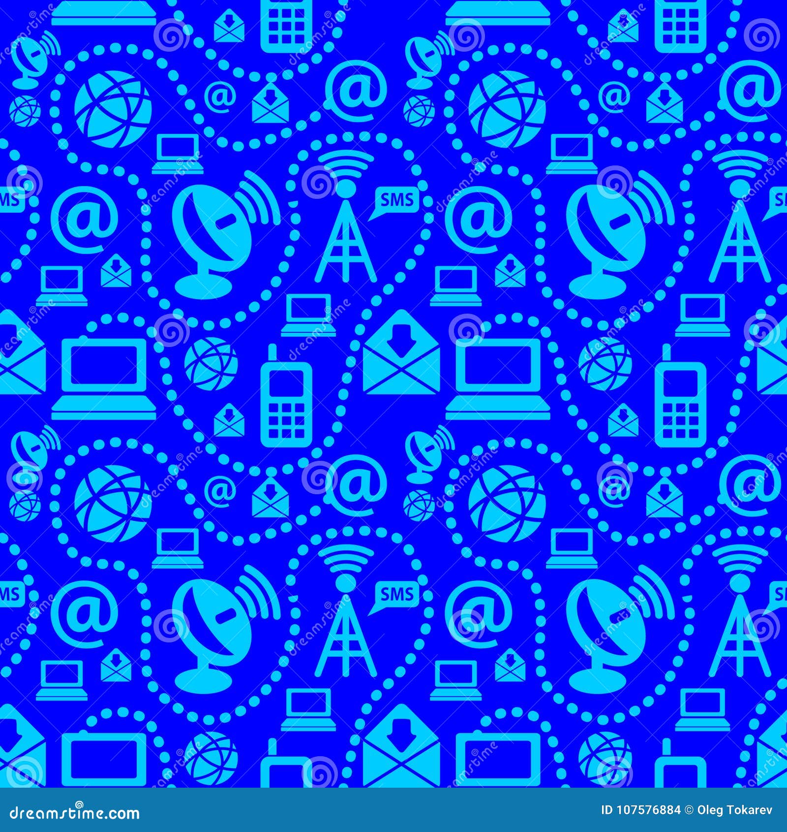 Internet seamless pattern stock vector. Illustration of signal - 107576884