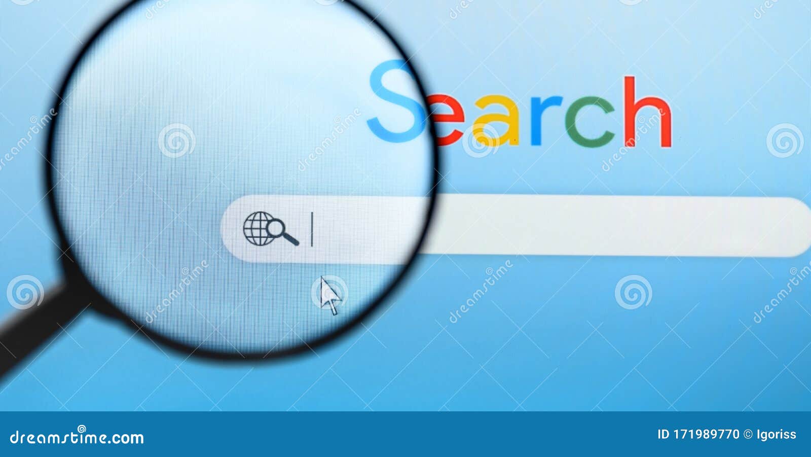 Internet Search Bar in Browser with Magnifying Glass on Computer ...