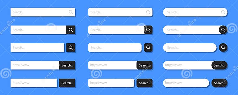 Internet Search Bar Set. Website User Interface. Search for Information ...