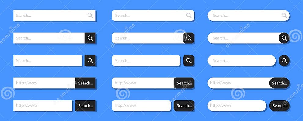 Internet Search Bar Set. Website User Interface. Search for Information ...