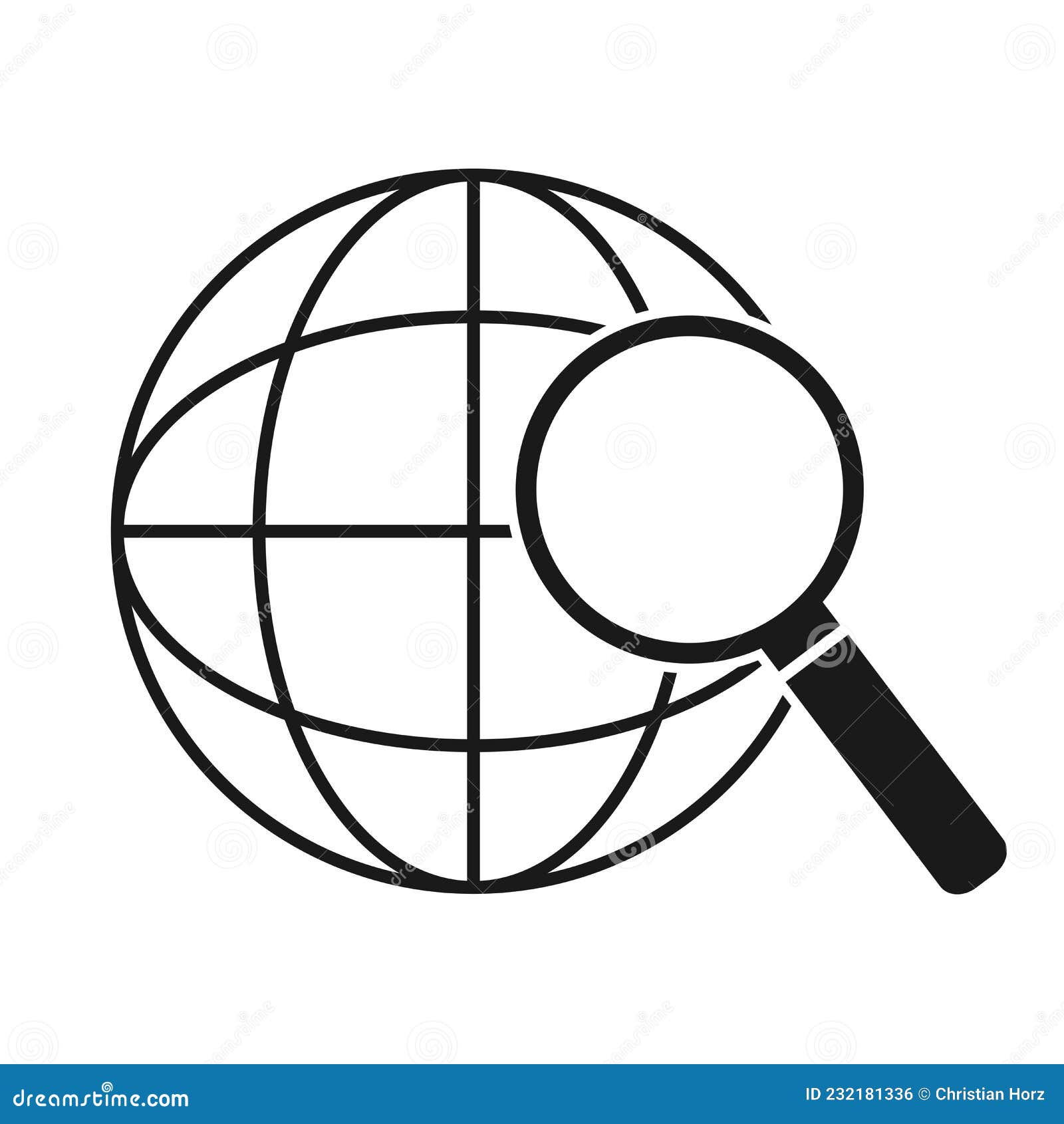 Internet Search Symbol with Globe and Magnifying Glass Stock Vector ... Internet Search Symbol with Globe and Magnifying Glass Stock Vector ...
