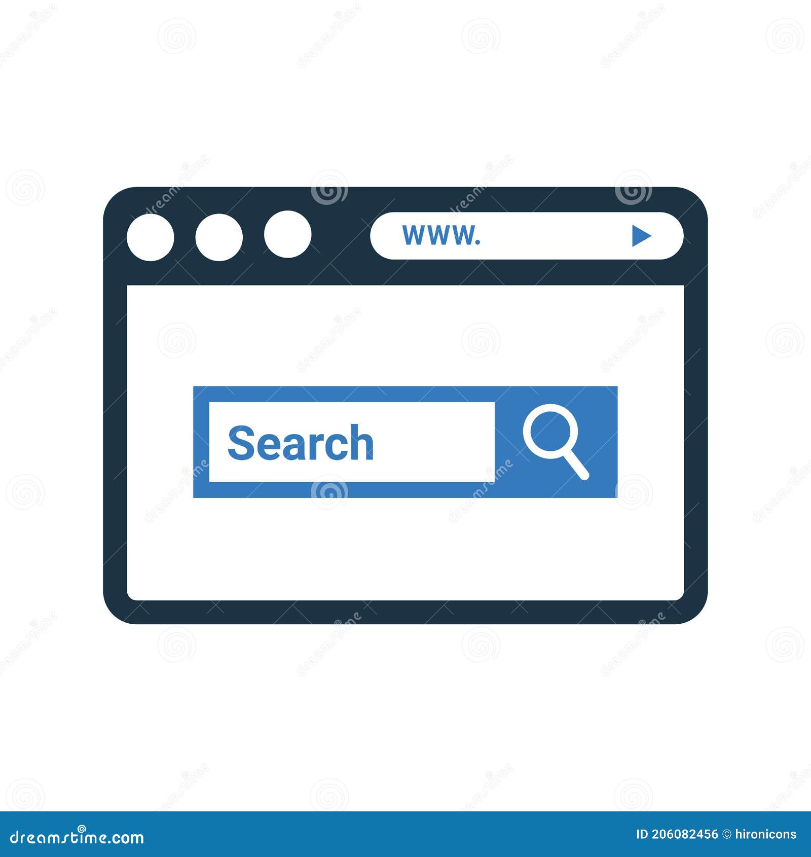 Internet Search, Web Exploring Icon. Vector Graphics Stock Vector ...