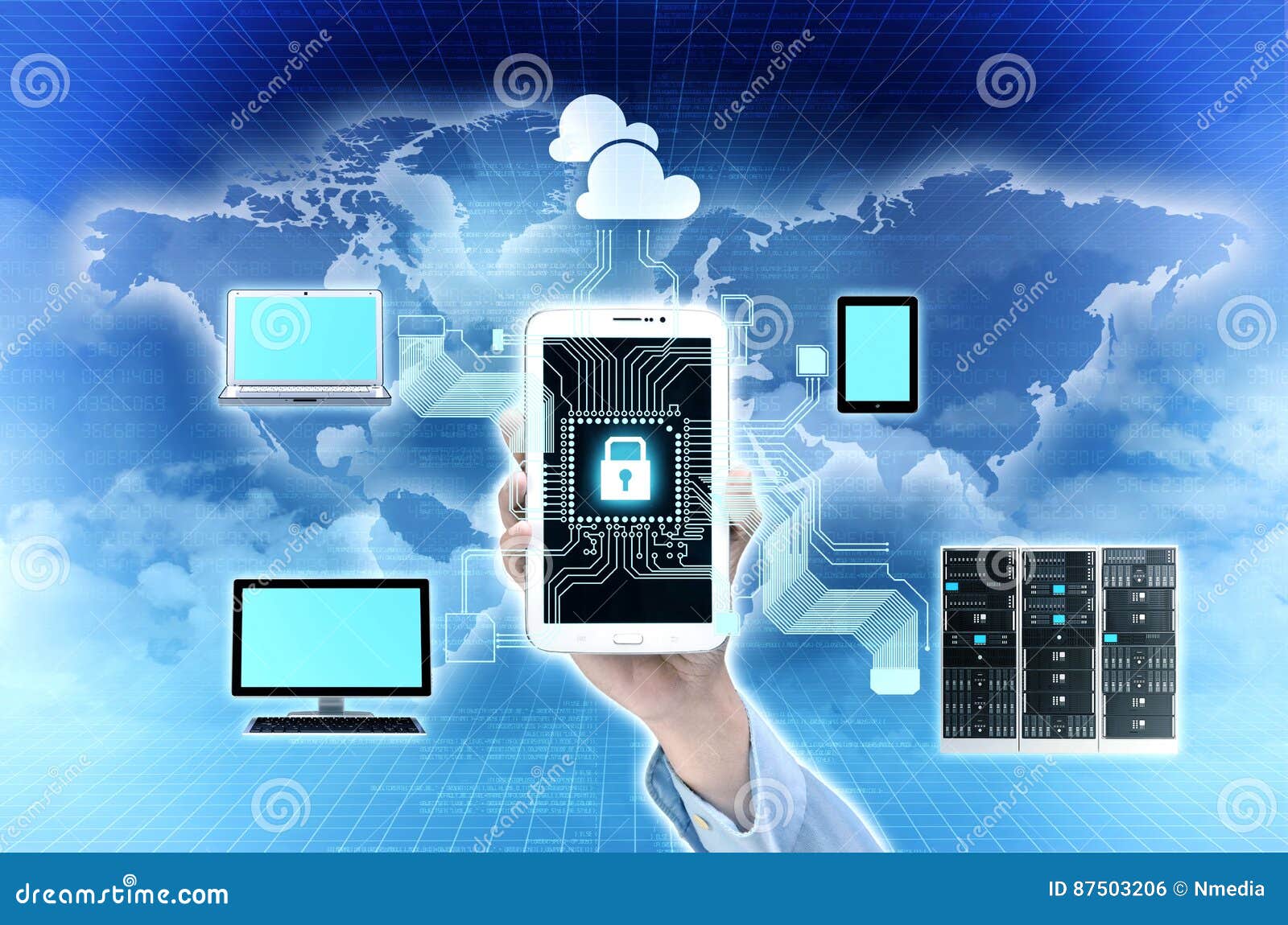 Internet Secure Connection stock photo. Image of gadget - 87503206