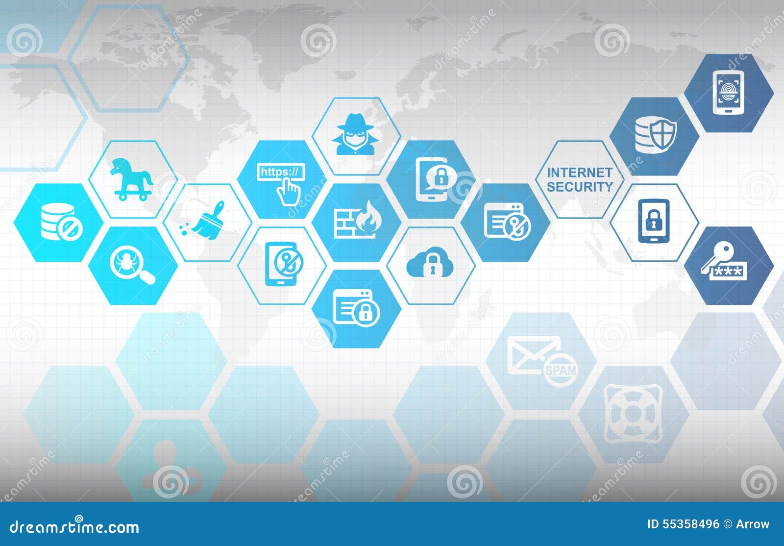 Internet Security Background Stock Illustration - Illustration of ...