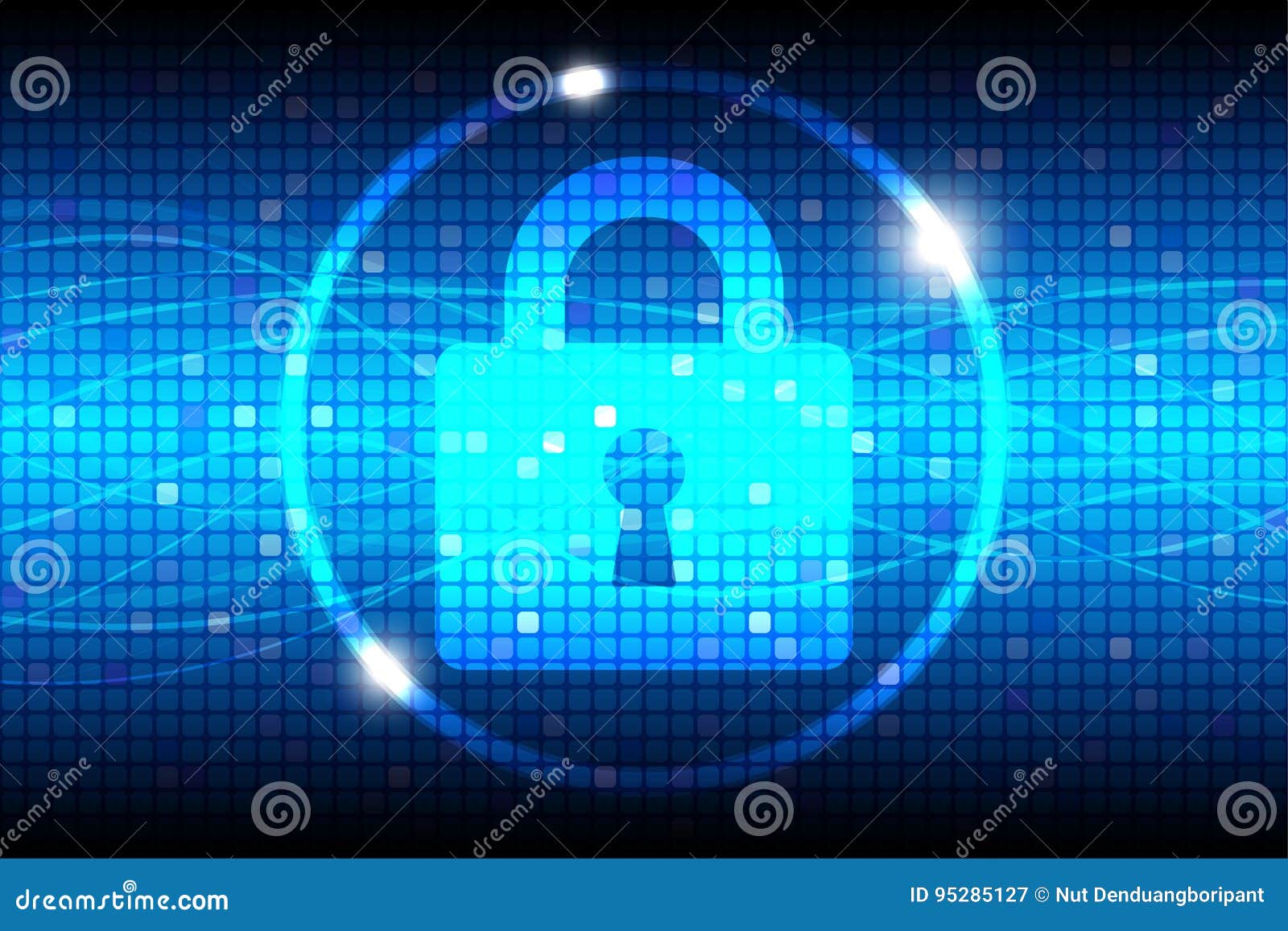 Internet Security Blue Abstract Background Stock Vector - Illustration ...