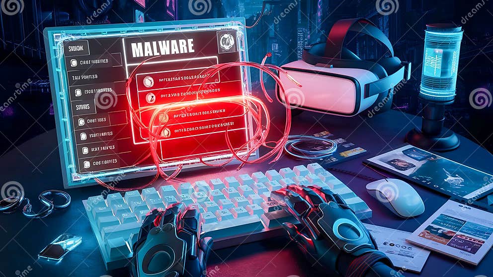 Internet Security Breach Malware Attack Stock Illustration ...