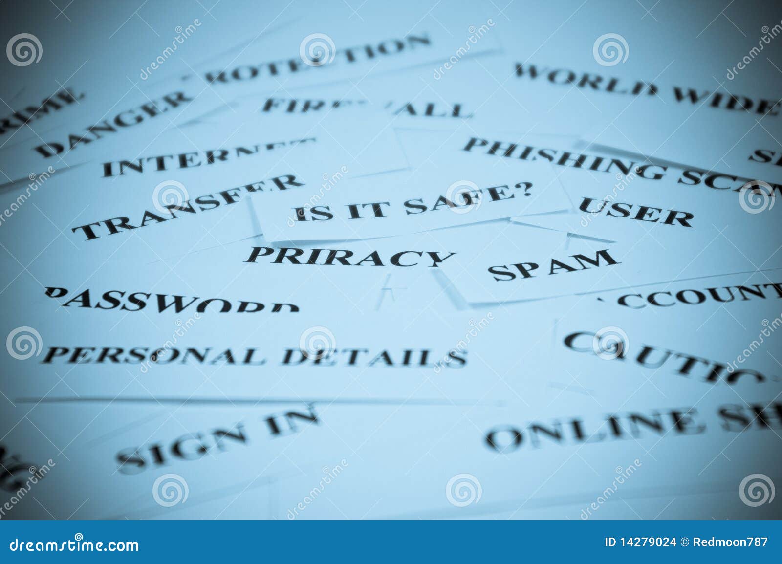 Internet Security Collage with Written Words Concept Stock Photo ...