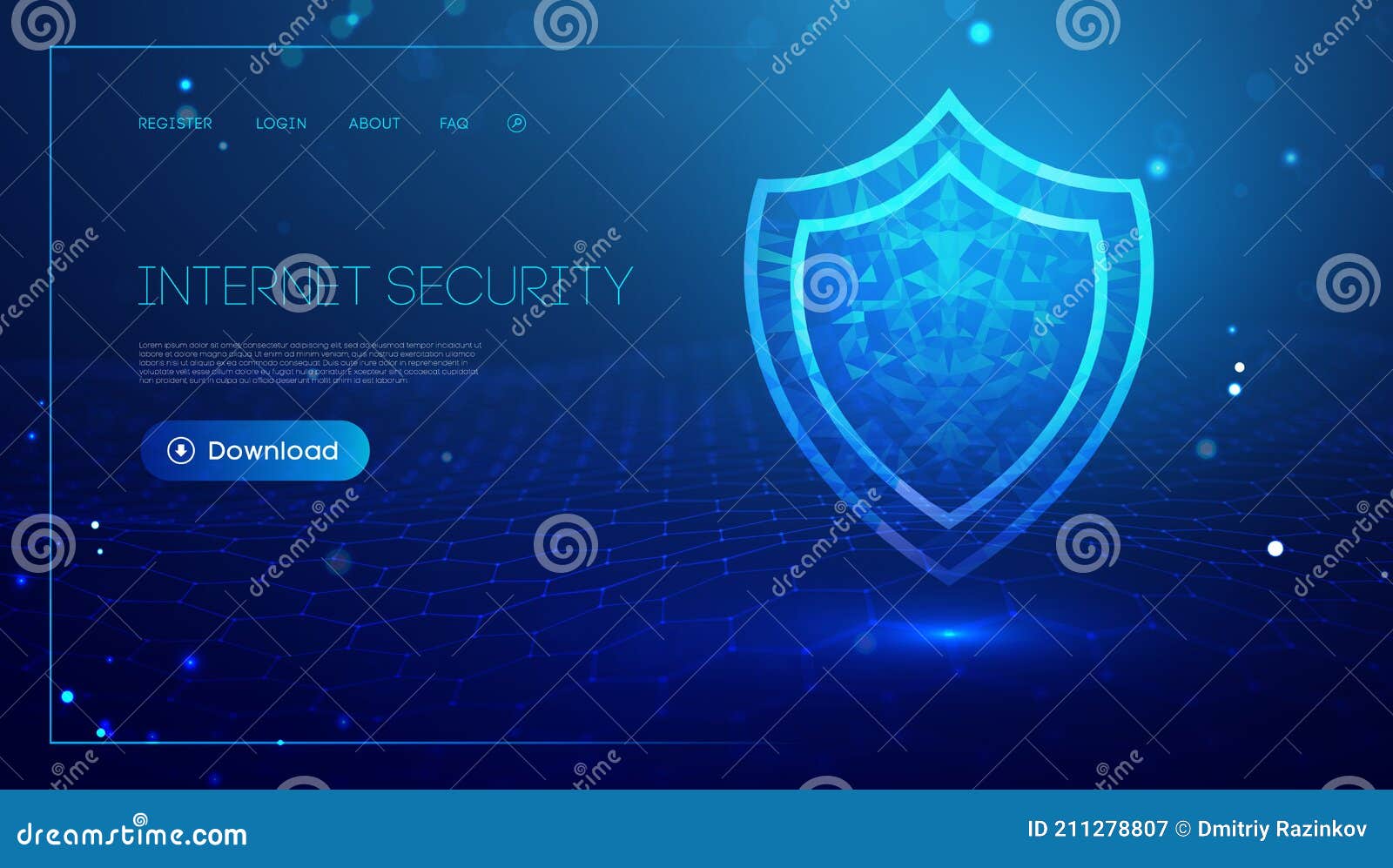 Internet Security for Computer, Vpn Safety Cyber Shield Concept. Data ...