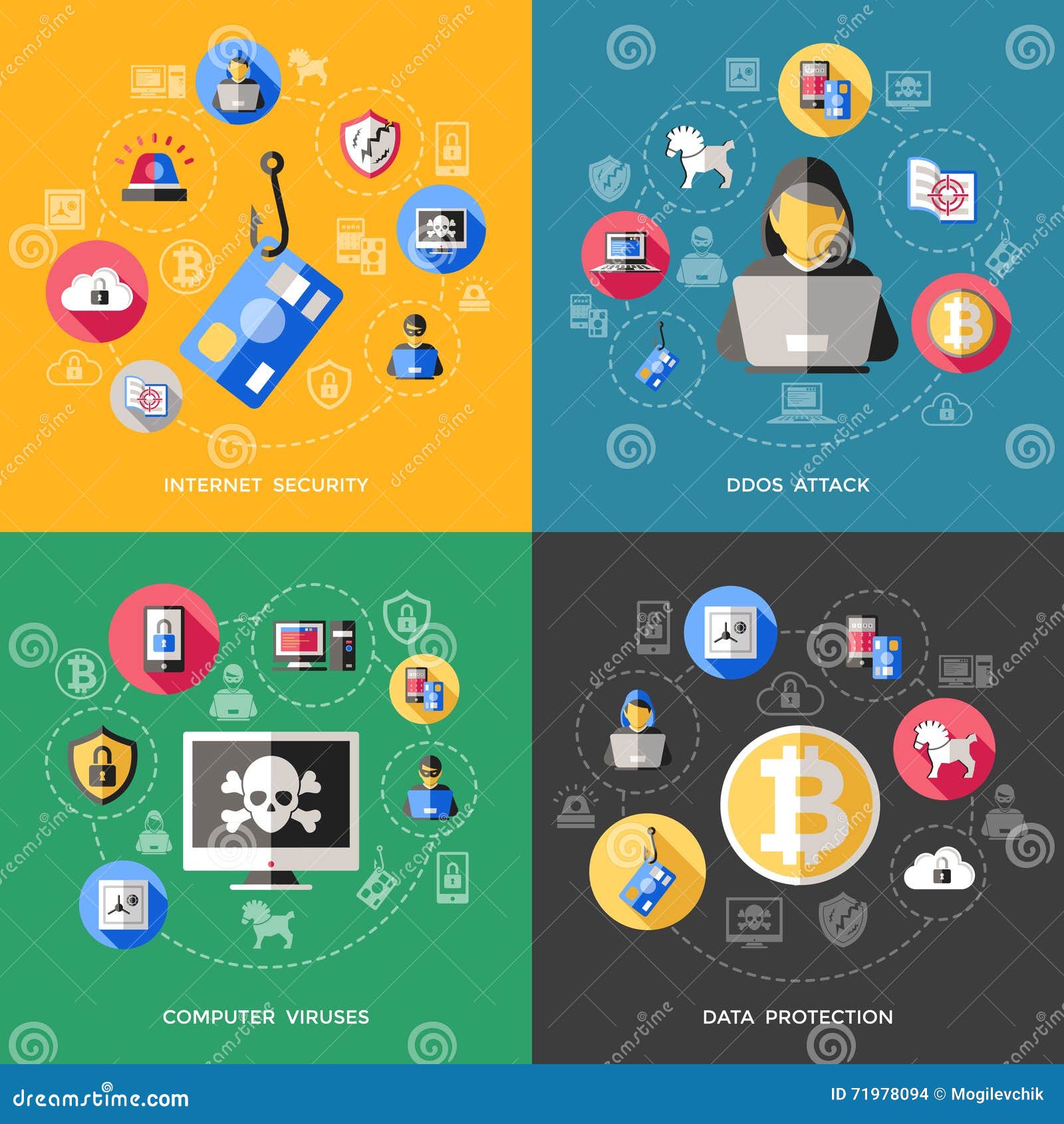 Internet Security Concept stock vector. Illustration of antivirus ...