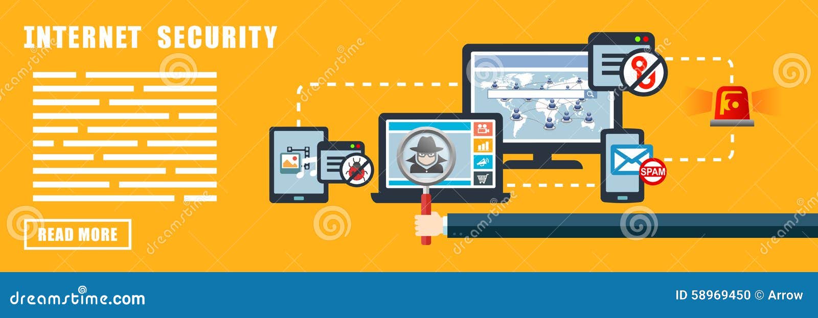 Internet Security Concept Banner Stock Illustration - Illustration of ...