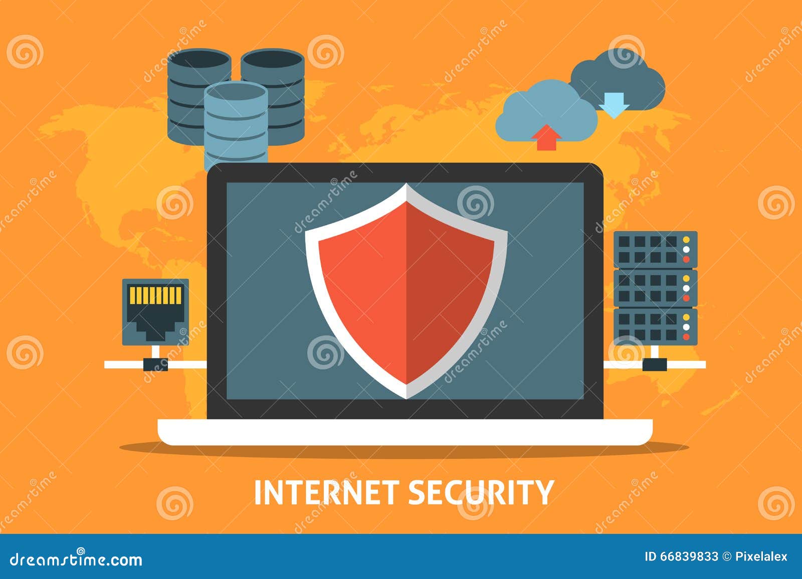 Internet security concept stock vector. Illustration of business - 66839833