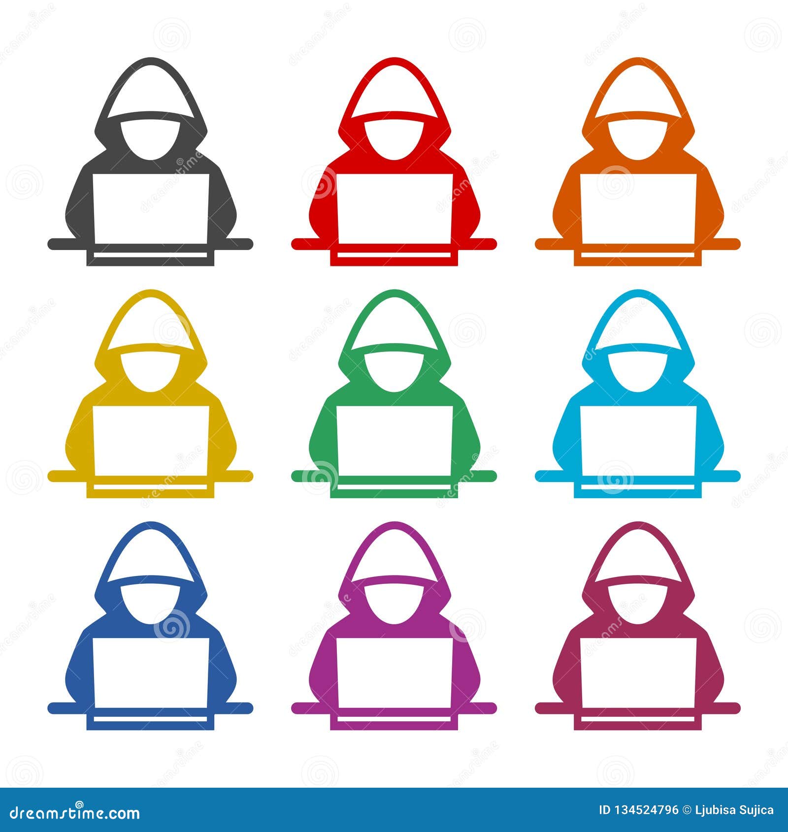 Internet Security Concept Icon or Logo, Color Set Stock Vector ...