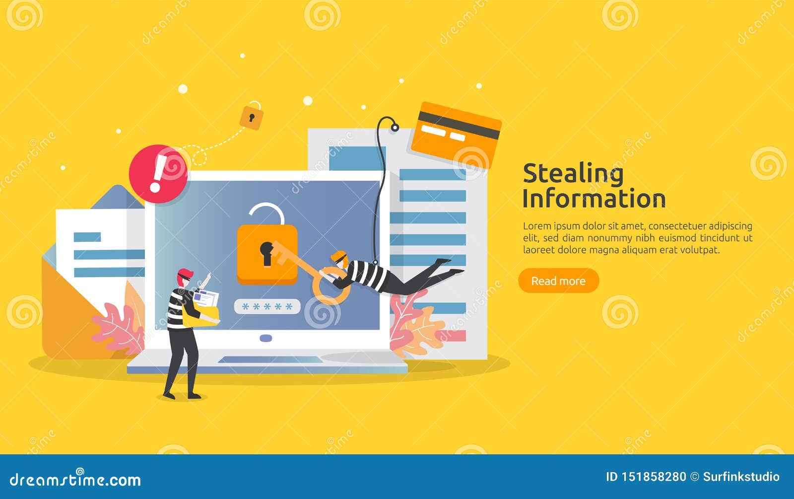 Internet Security Concept with People Character. Password Phishing ...