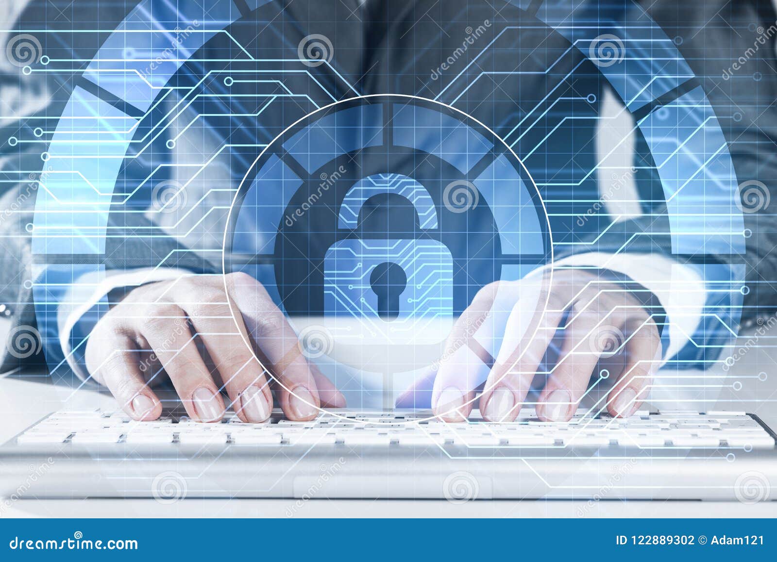 Internet Security Concept with Woman Typing Password on Keyboard Stock ...