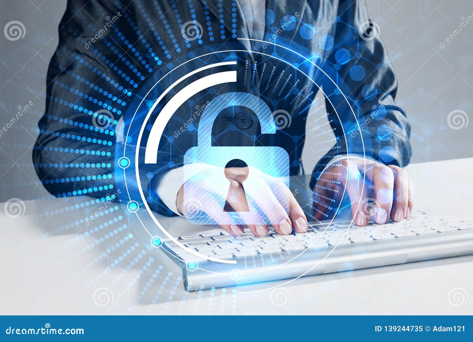 Internet Security Concept with Woman Typing Password on Keyboard Stock ...