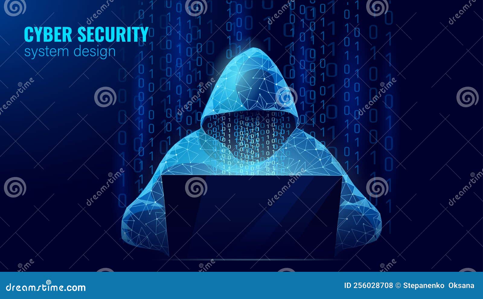Internet Security Cyber Attack Business Concept Low Poly. Anonymous ...