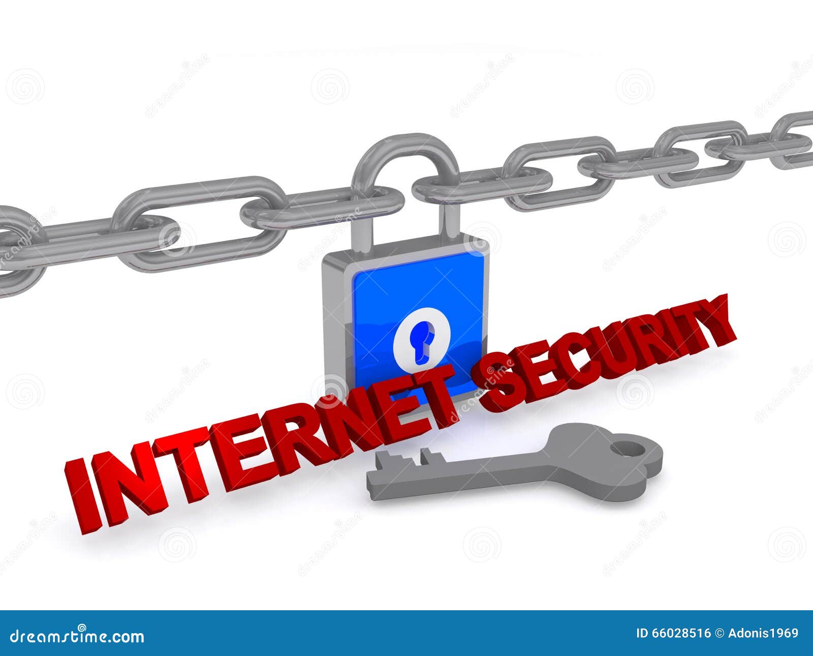 Internet Security 3D Lock and Key Stock Illustration - Illustration of ...