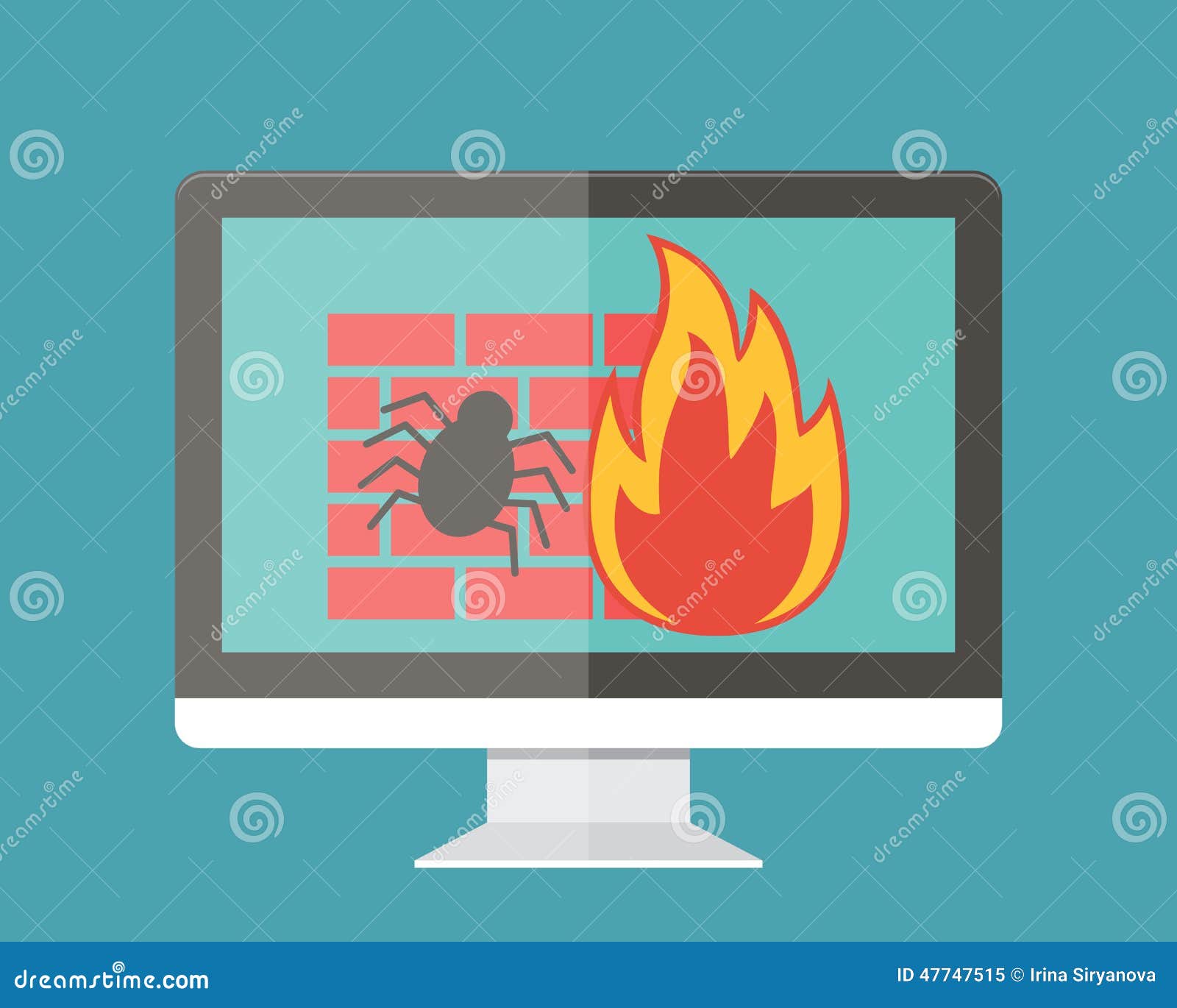 Internet Security, Firewall and Virus Protection. Stock Vector ...