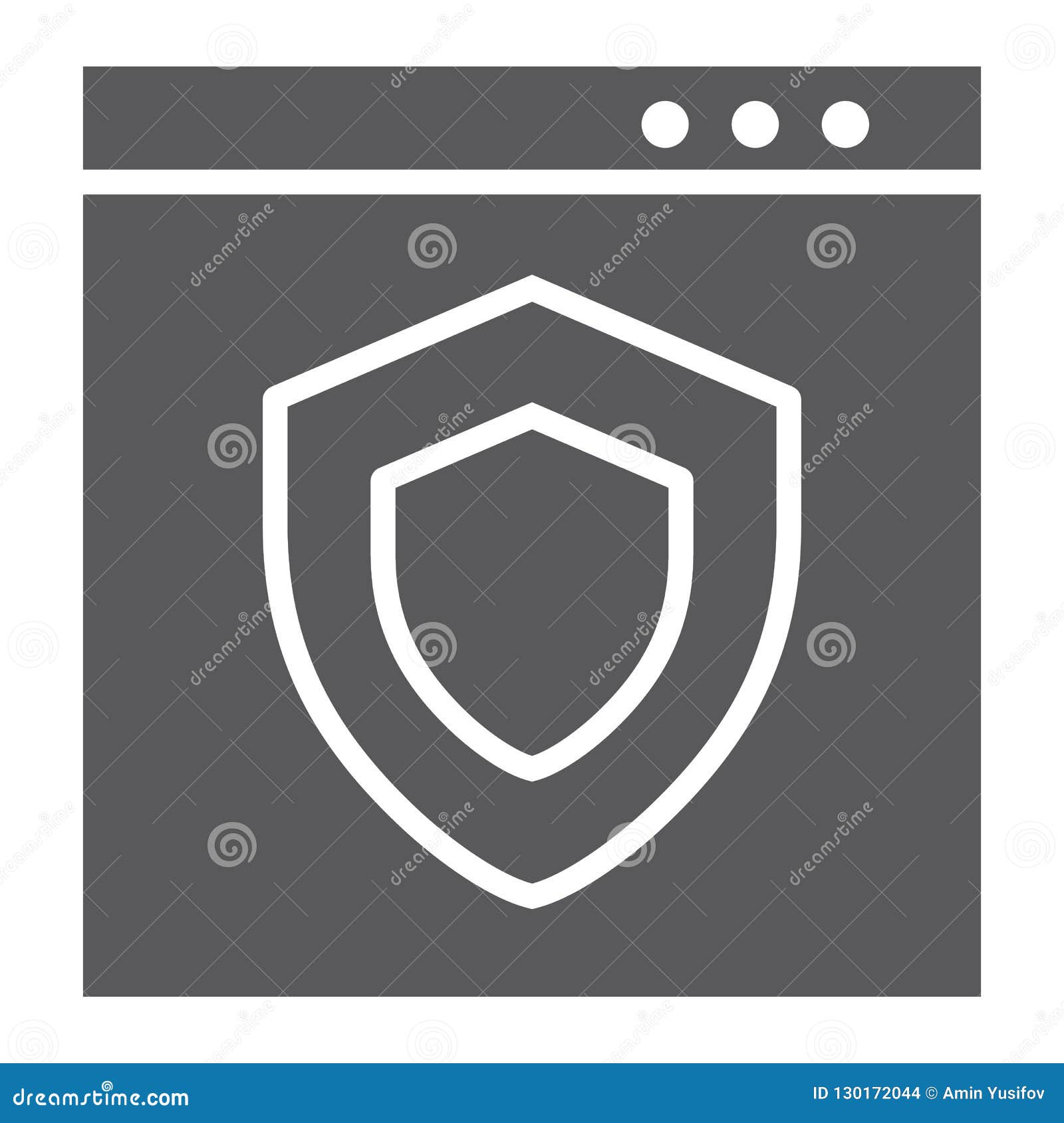 Internet Security Glyph Icon, Safety and Network, Shield Sign, Vector ...
