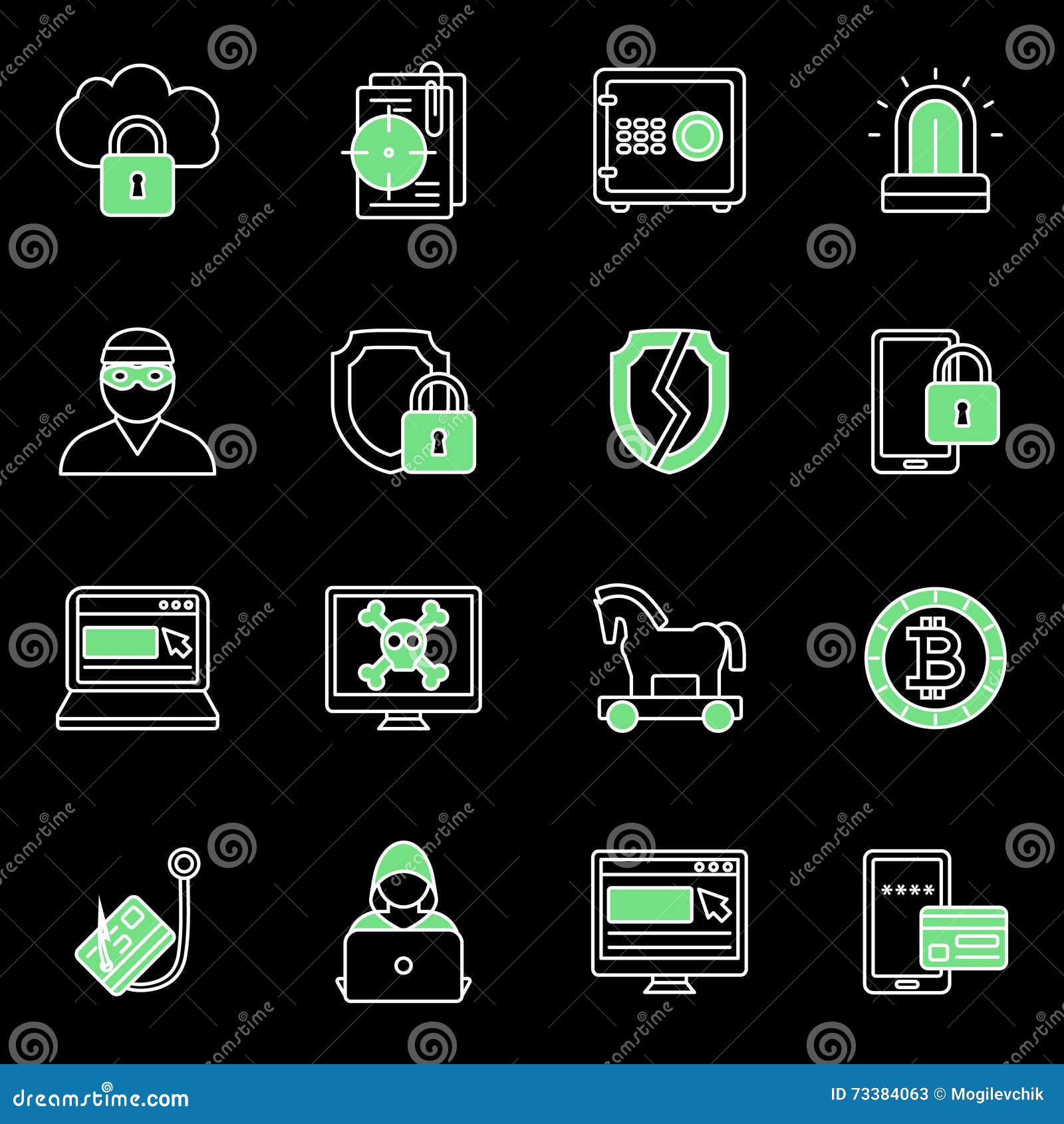 Internet Security Icon Set stock vector. Illustration of management ...