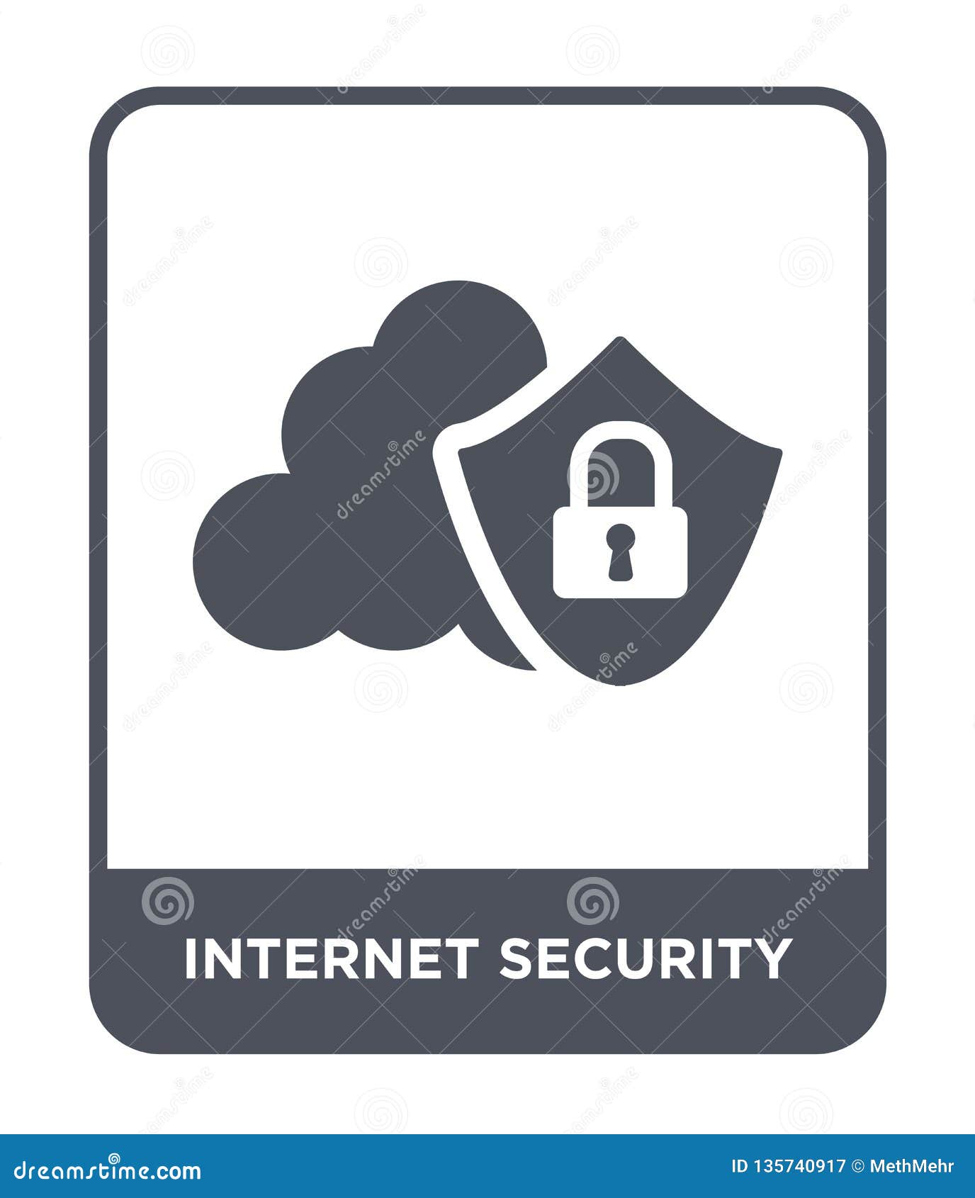 Internet Security Icon in Trendy Design Style. Internet Security Icon ...