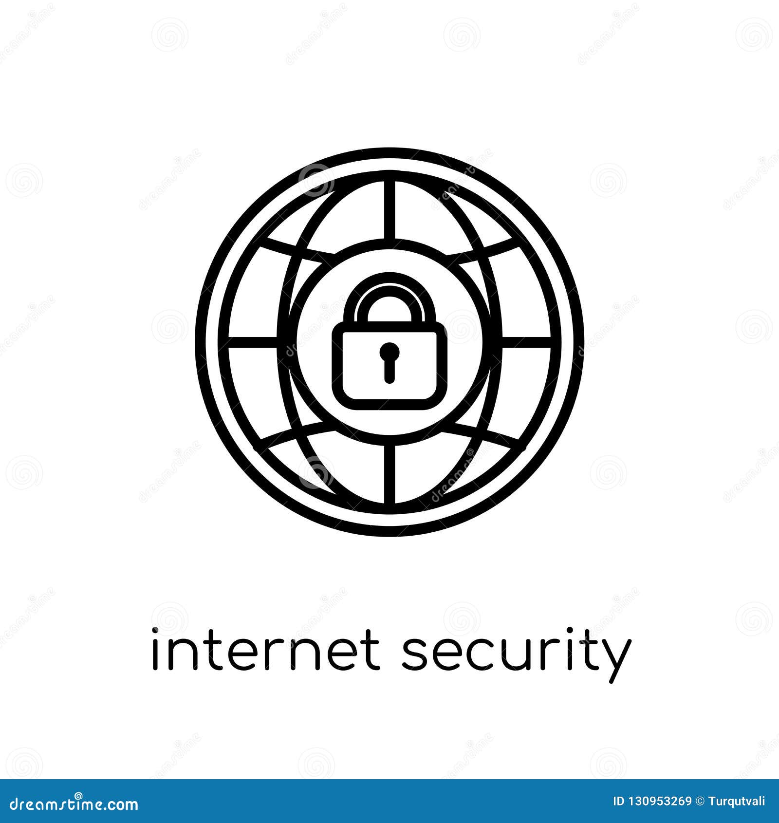 Internet Security Icon. Trendy Modern Flat Linear Vector Internet ...