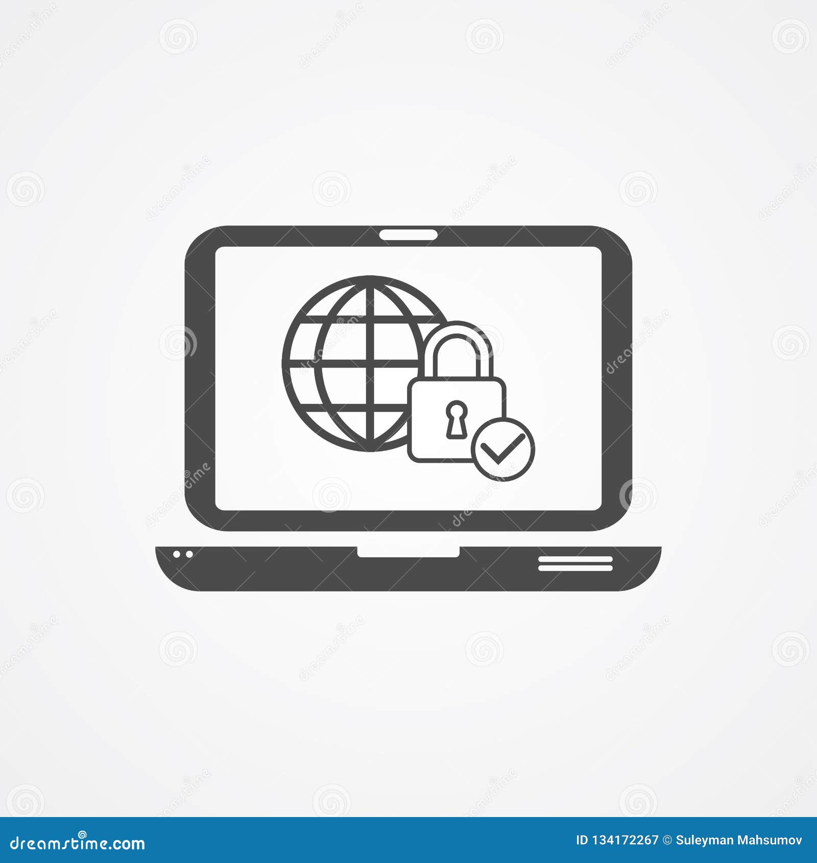 Internet Security Vector Icon Sign Symbol Stock Vector - Illustration ...