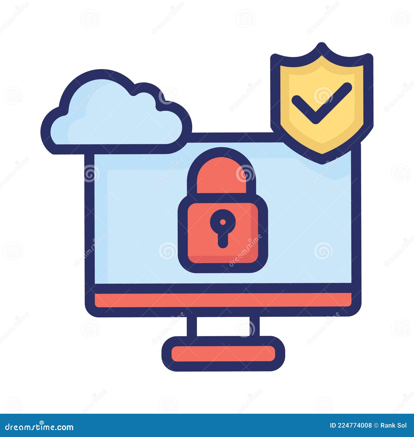 Internet Security Icon Which Can Easily Modify or Edit Stock Vector ...