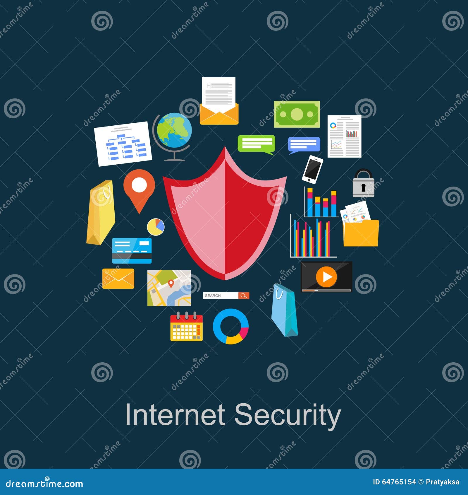 Internet Security Illustration. Data Protection Illustration Stock ...
