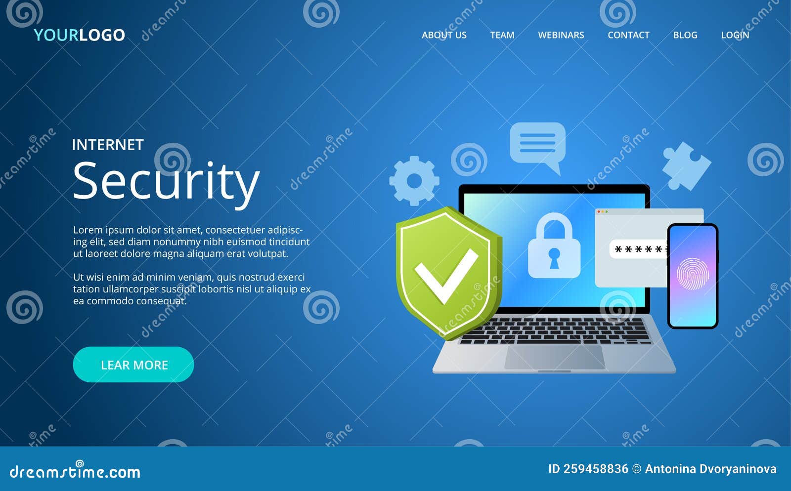 Internet Security Illustration Website Template Stock Vector ...