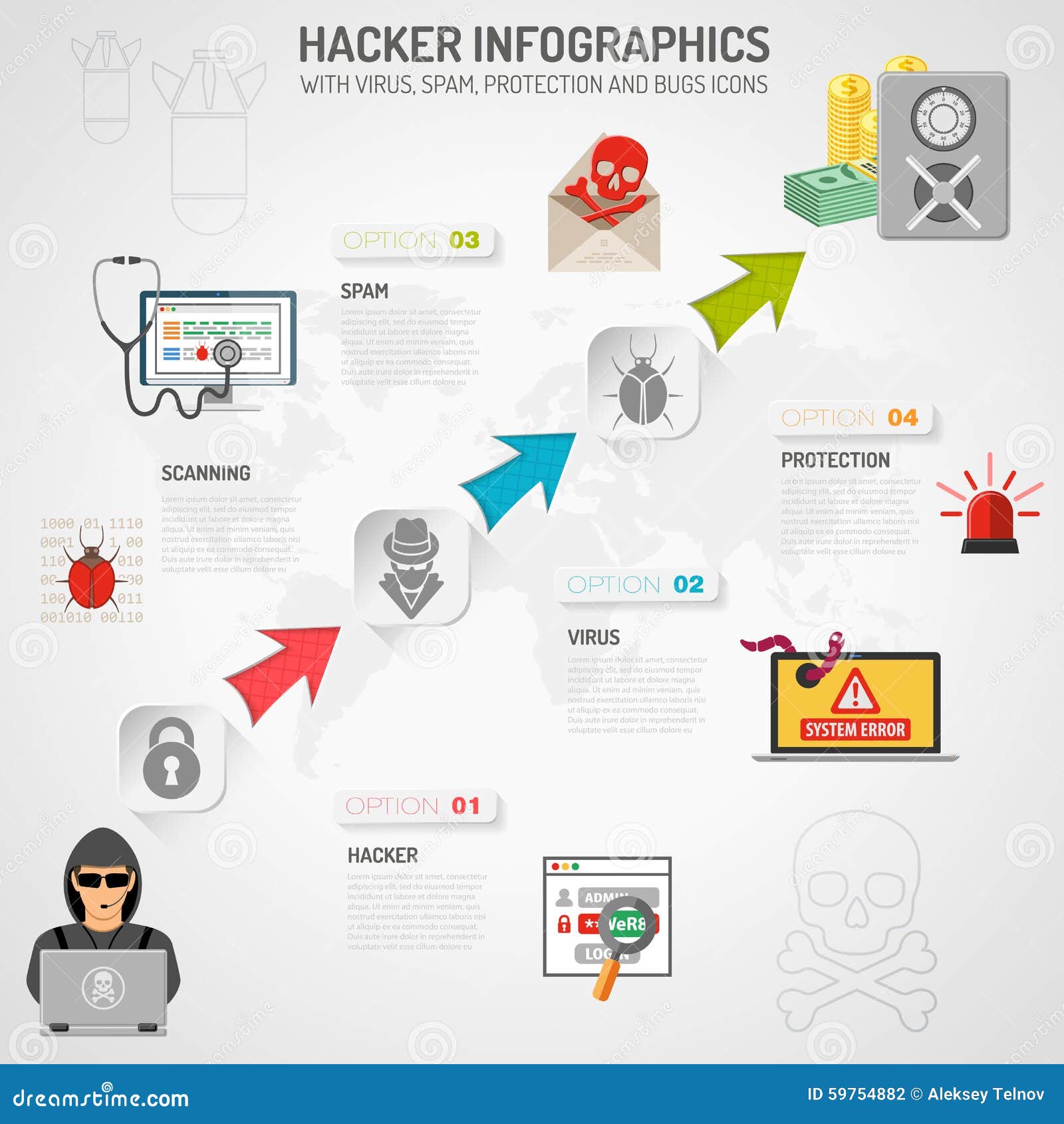 Internet Security Infographics Stock Vector - Illustration of global ...
