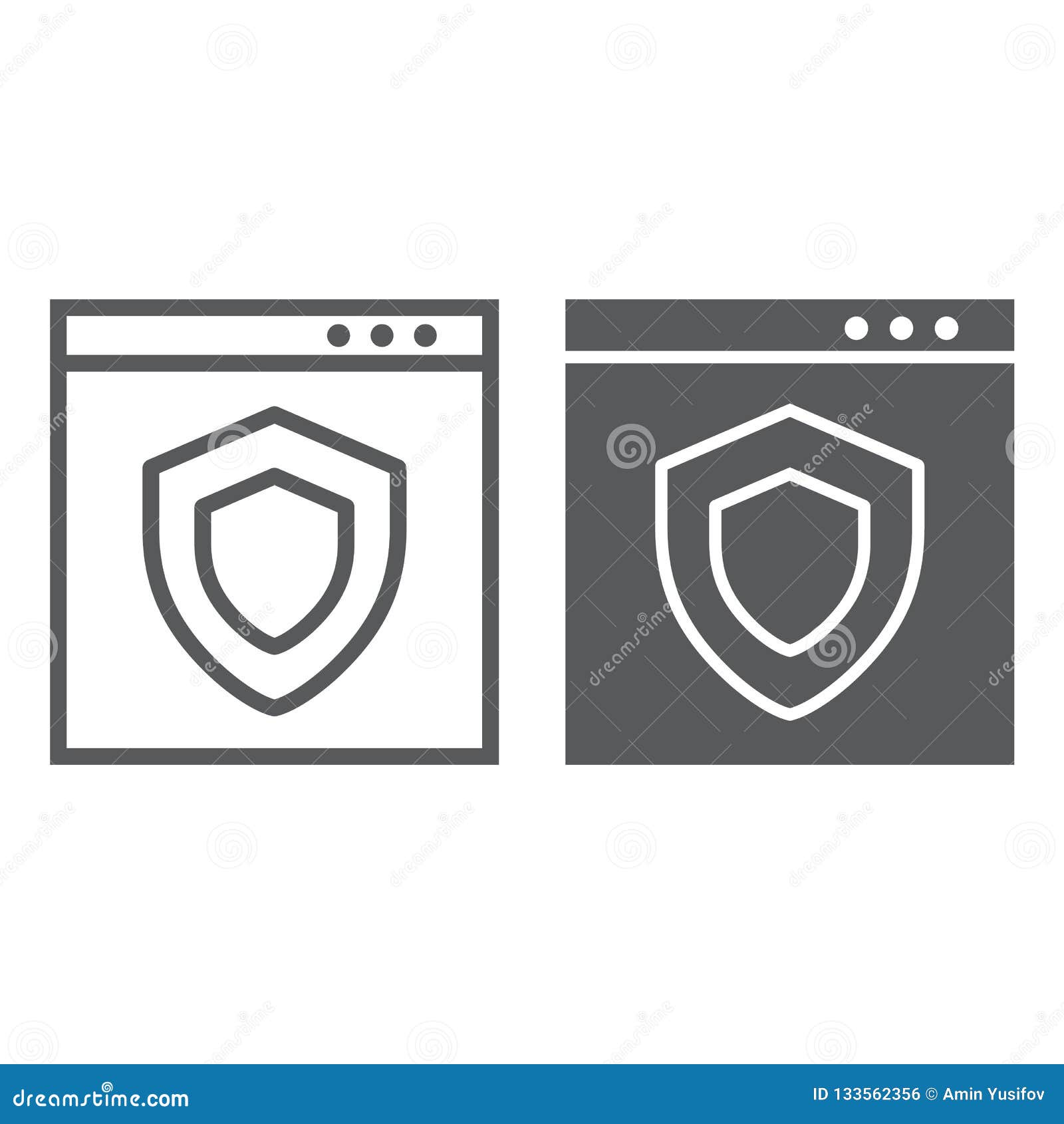 Internet Security Line and Glyph Icon, Safety and Network, Shield Sign ...