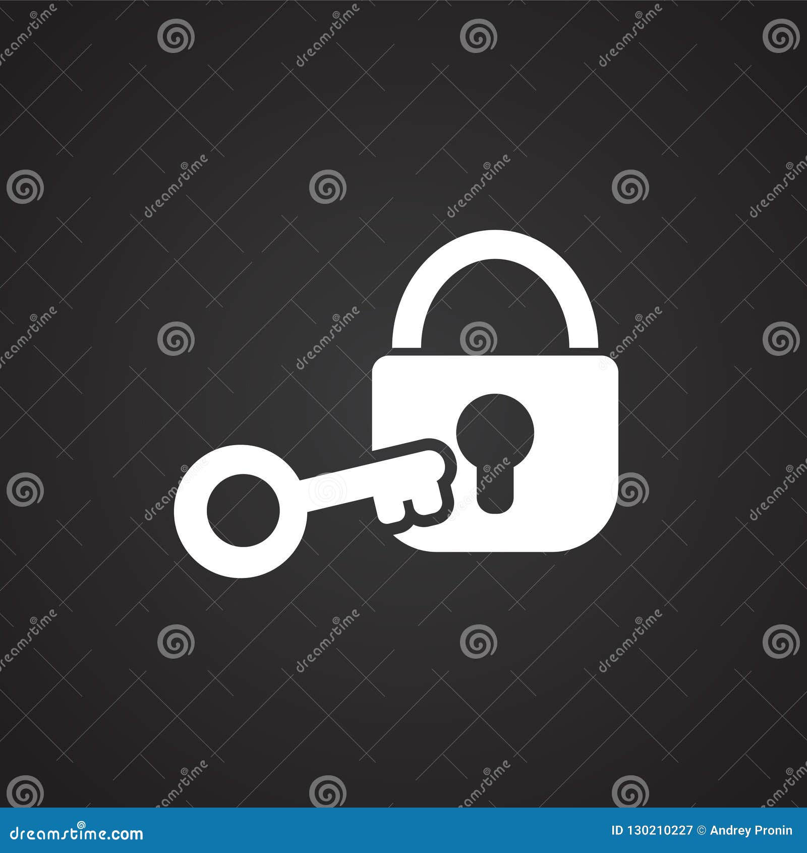 Internet Security Lock on Black Background Stock Vector - Illustration ...