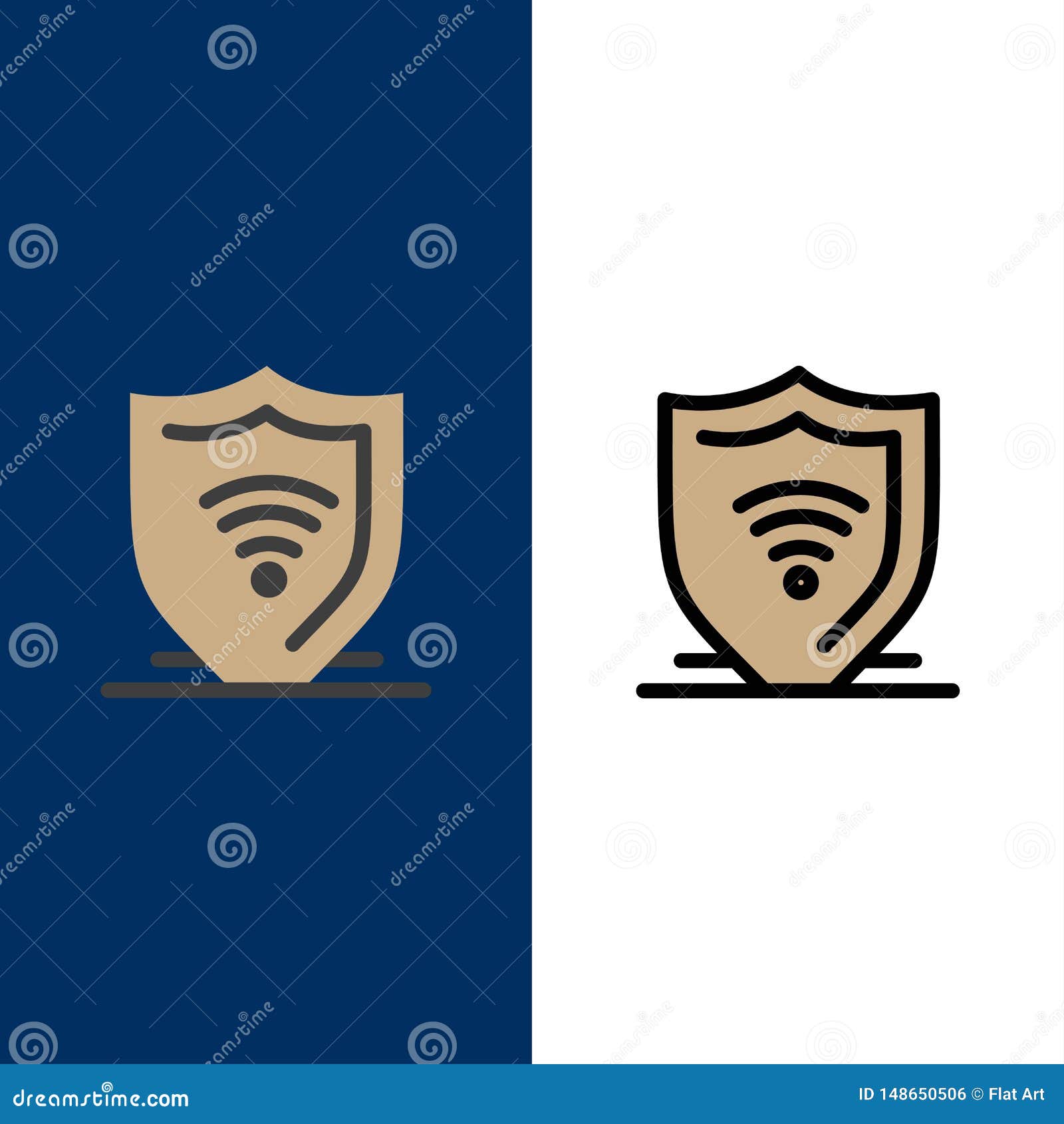 Internet, Internet Security, Protect, Shield Icons. Flat and Line ...