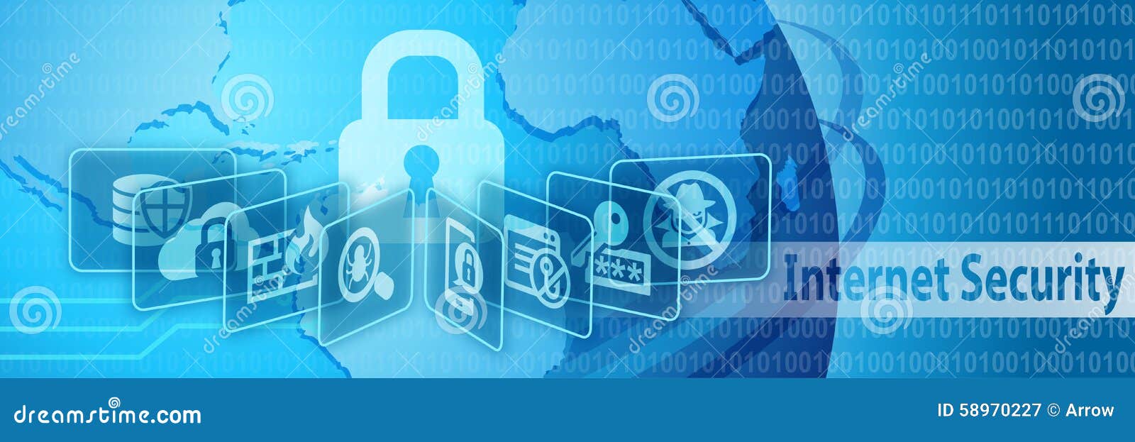 Internet Security Protection Banner Stock Illustration - Illustration ...