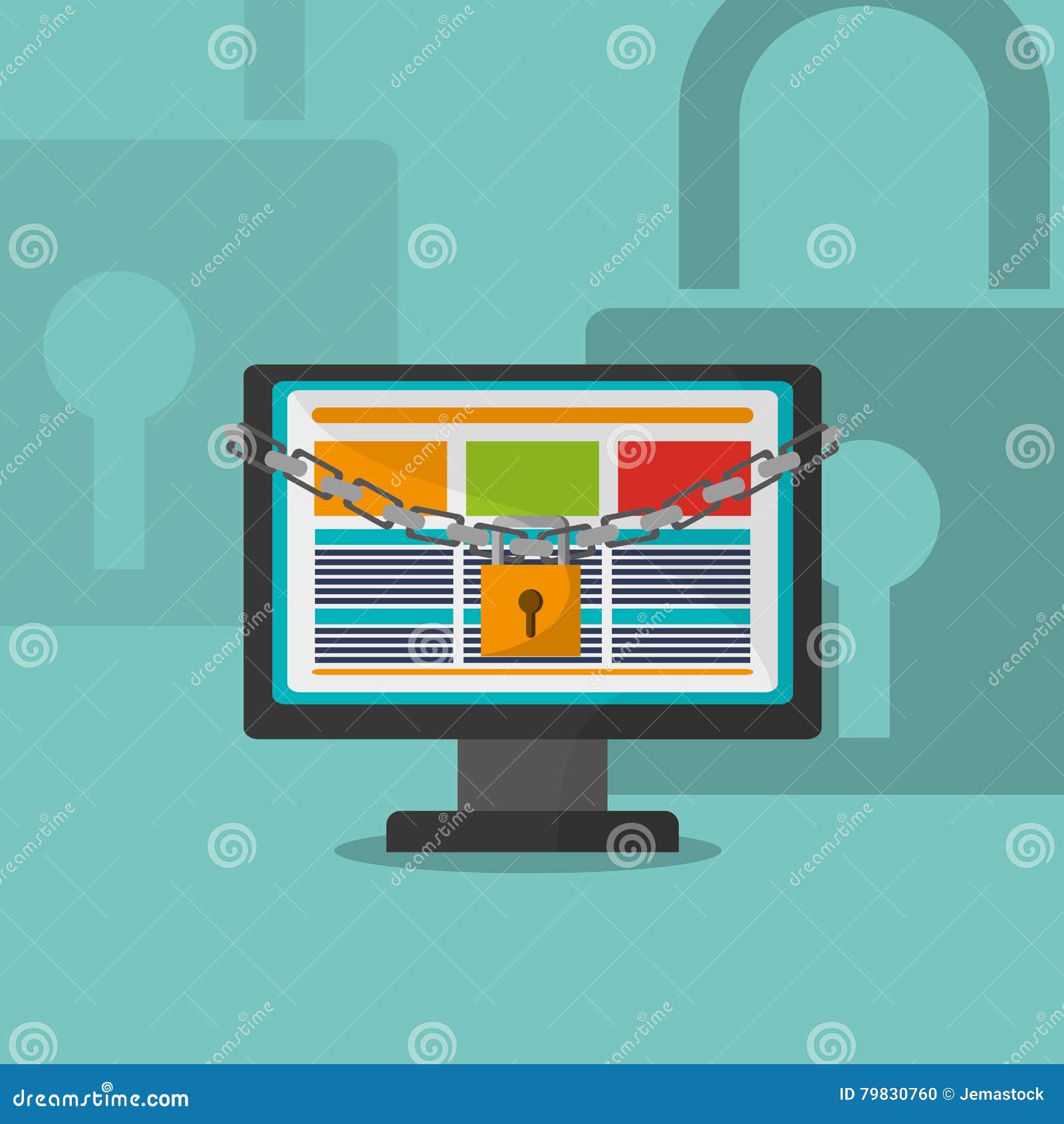 Internet Security Related Icons Image Stock Illustration - Illustration ...