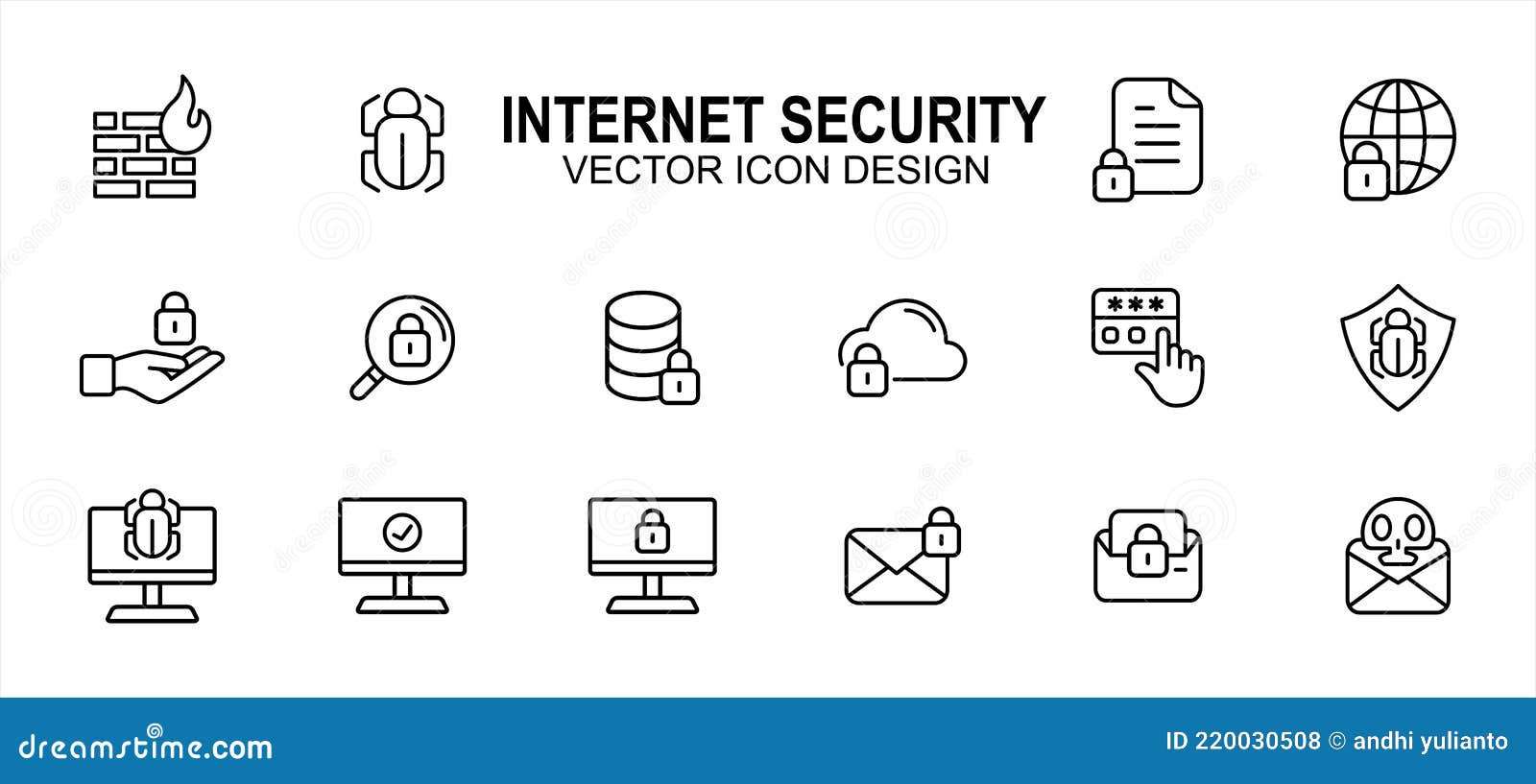 Internet Security and Safety Related Vector Icon User Interface Graphic ...