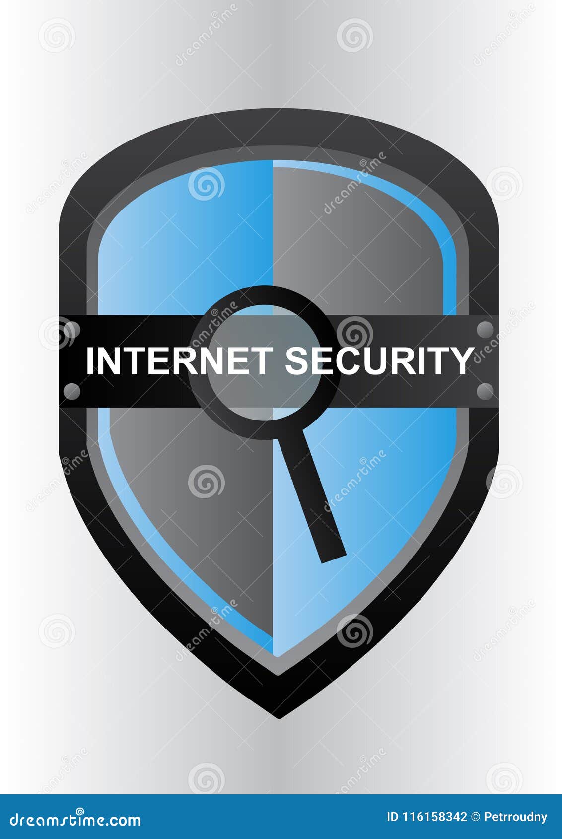 Internet Security - Shield with Magnifying Glass Stock Vector ...
