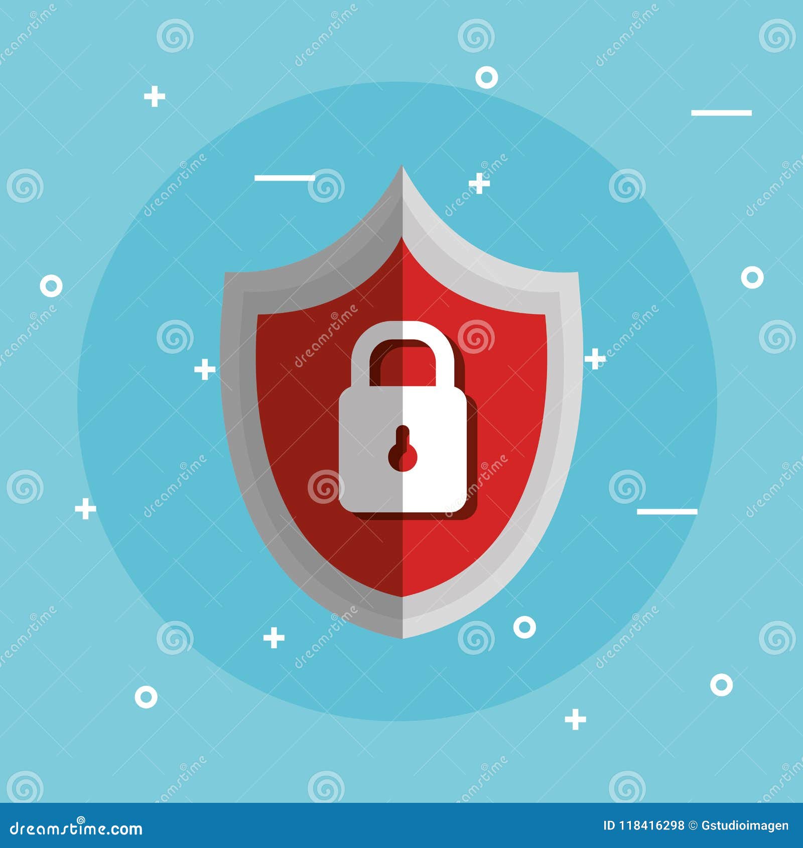 Internet Security Shield with Padlock Stock Vector - Illustration of ...
