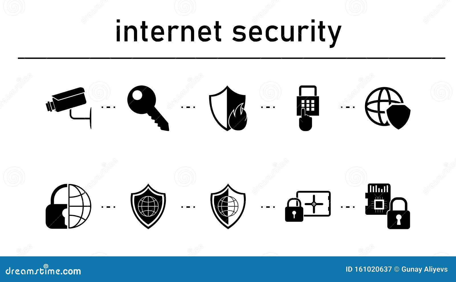 Internet Security Simple Concept Icons Set Stock Illustration ...