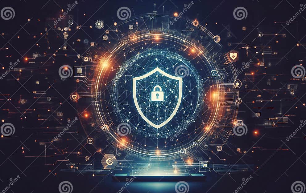 Internet Security System Concept Background Generative Ai Art Stock ...