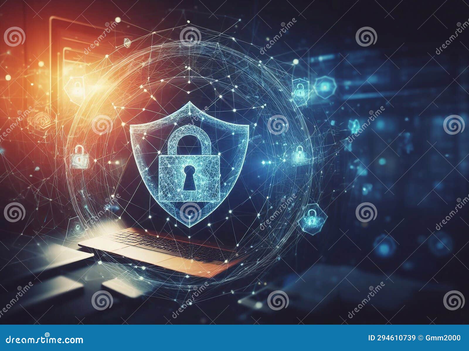 Internet Security System Concept Background Generative Ai Art Stock ...