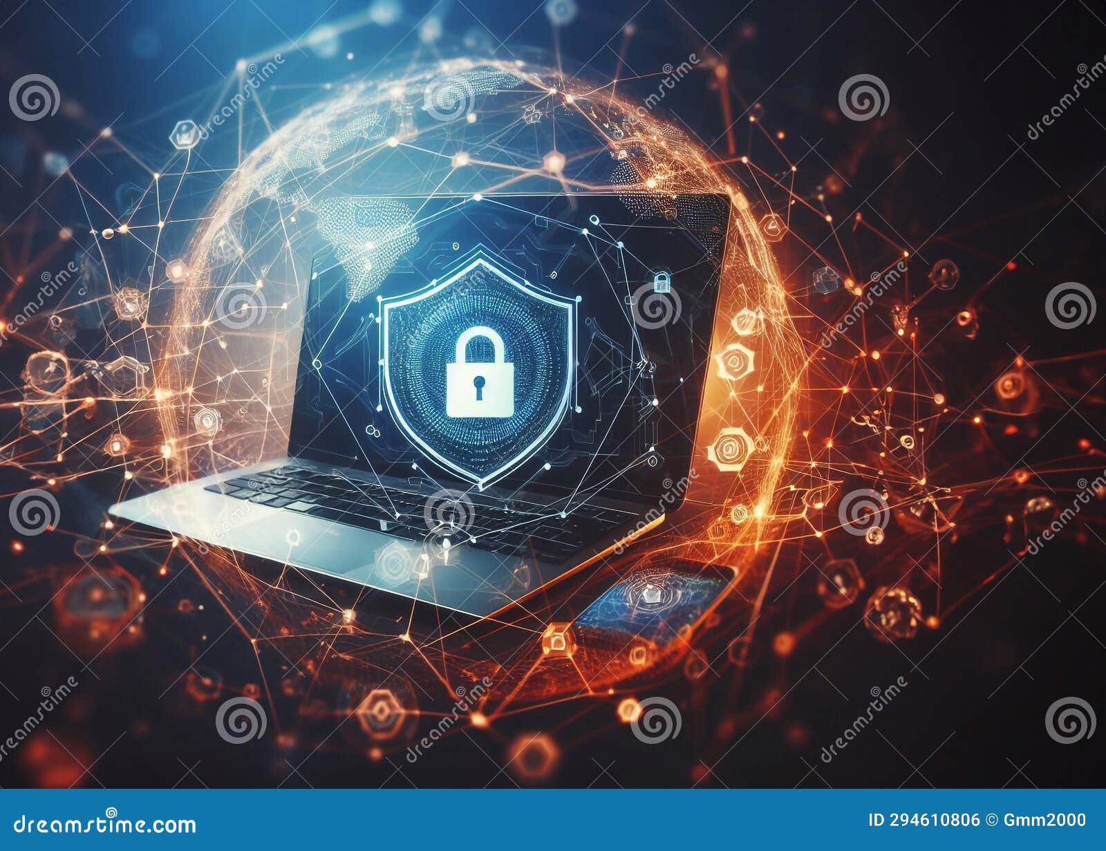 Internet Security System Concept Background Generative Ai Art Stock ...