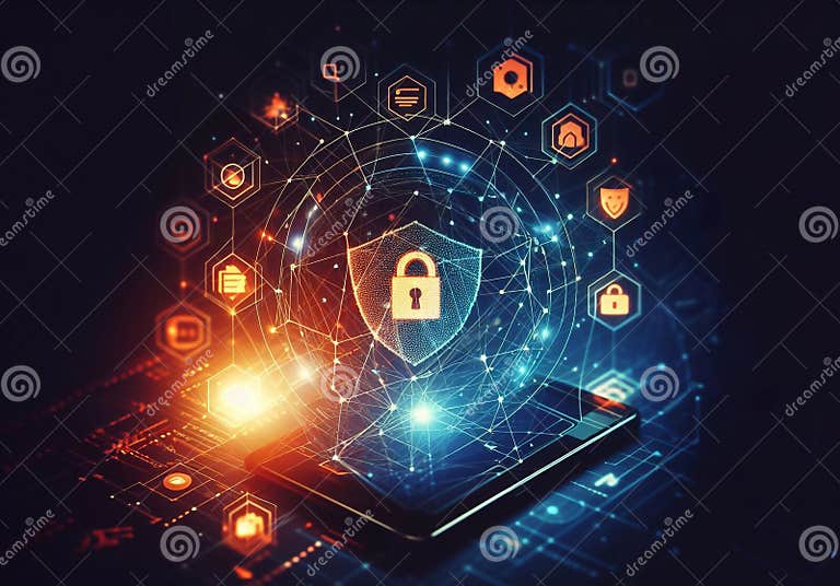 Internet Security System Concept Background Generative Ai Art Stock ...