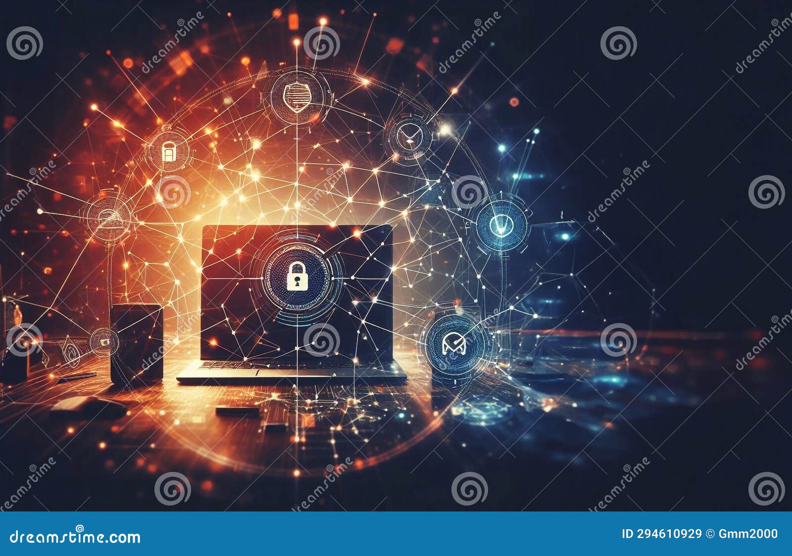 Internet Security System Concept Background Generative Ai Art Stock ...