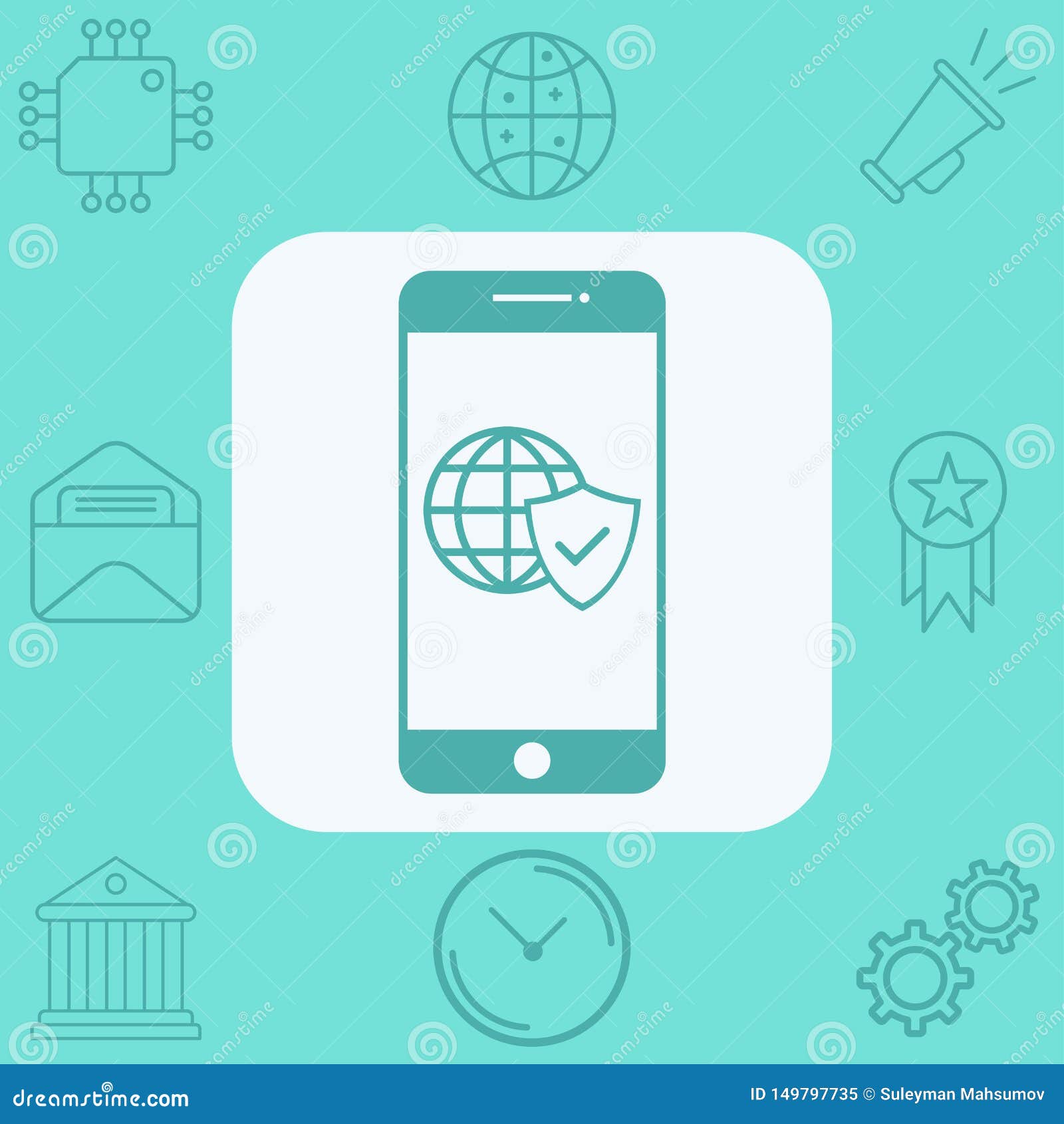 Internet Security Vector Icon Sign Symbol Stock Vector - Illustration ...