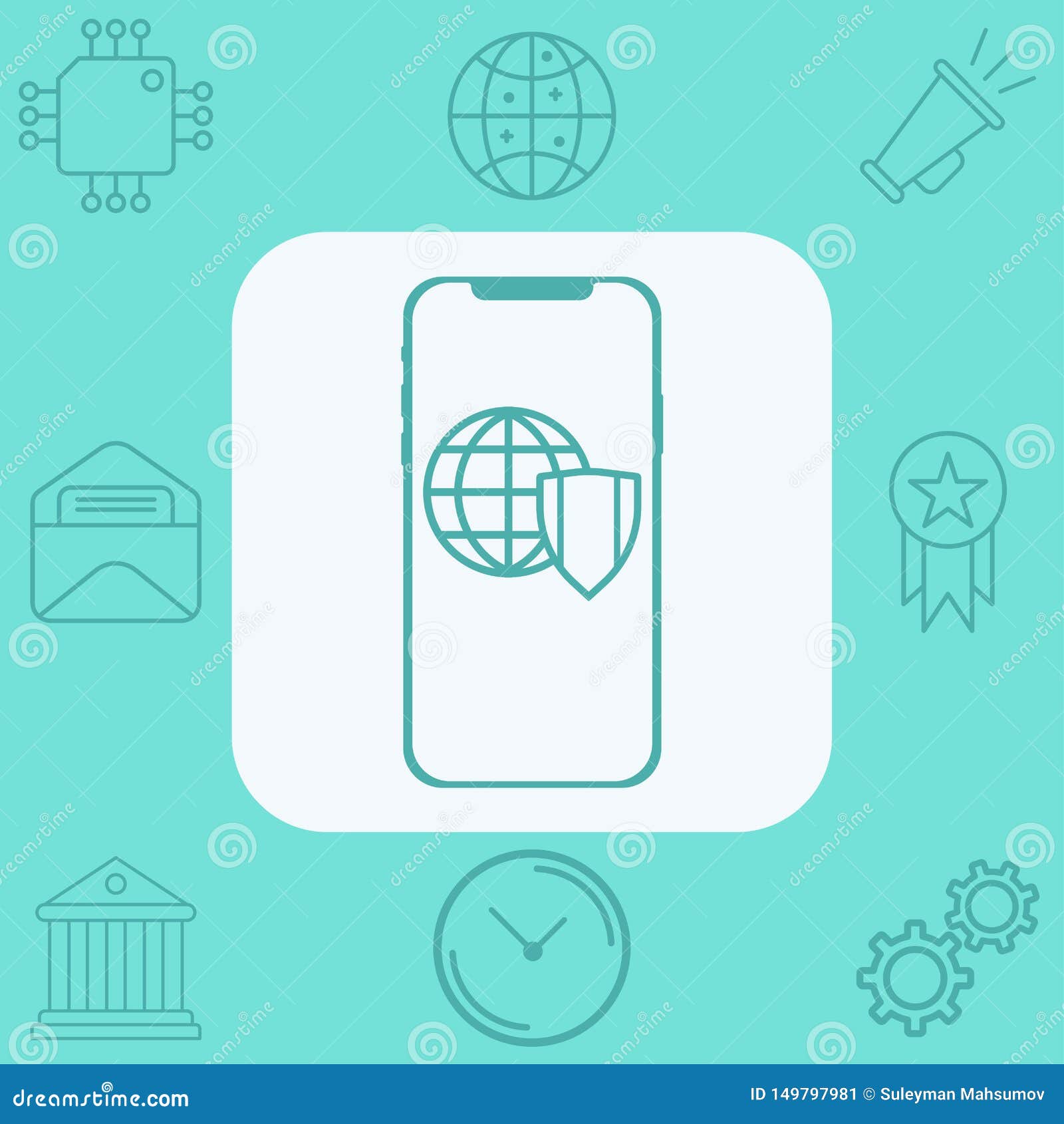 Internet Security Vector Icon Sign Symbol Stock Illustration ...