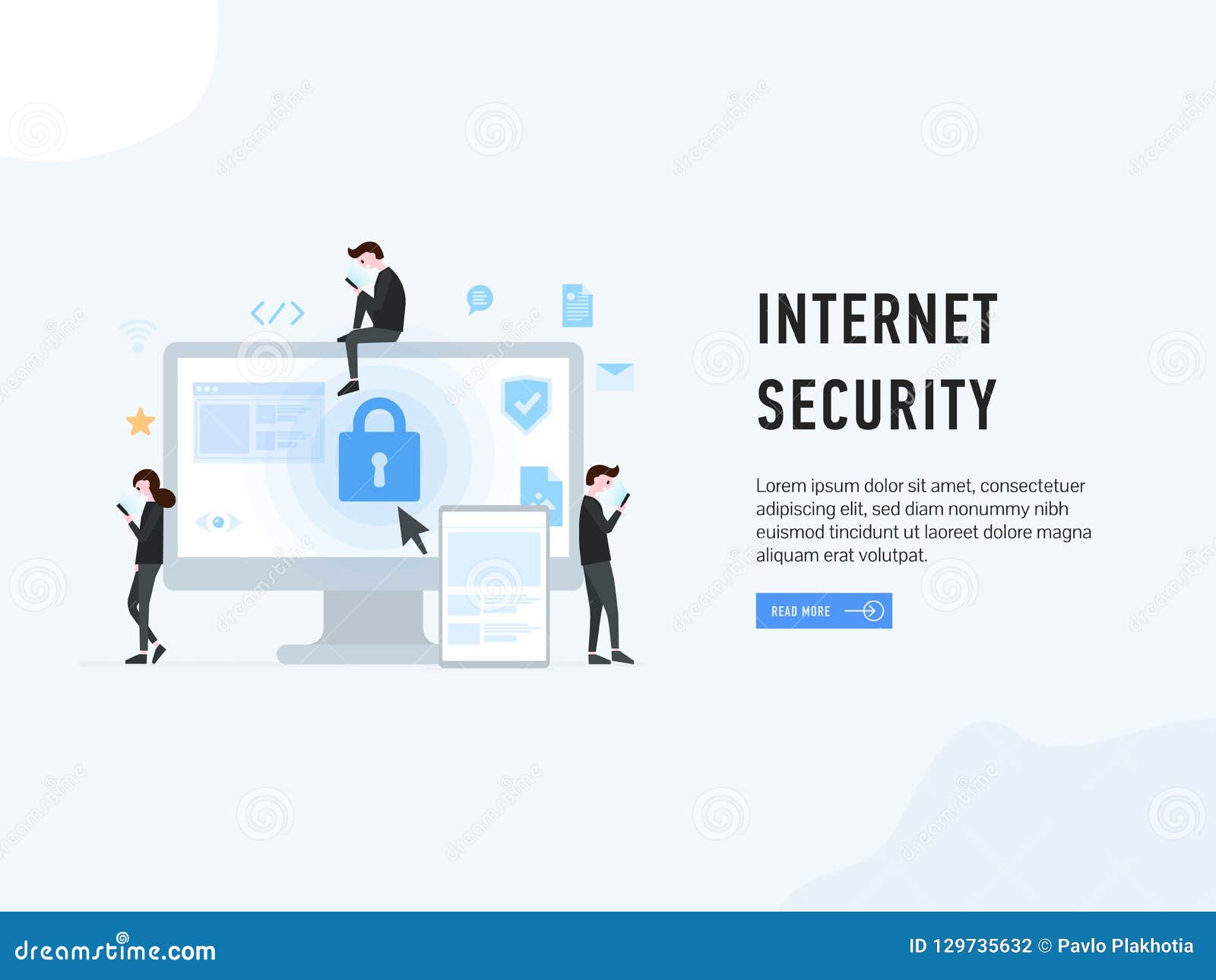 Internet Security Web Page Poster Stock Vector - Illustration of access ...